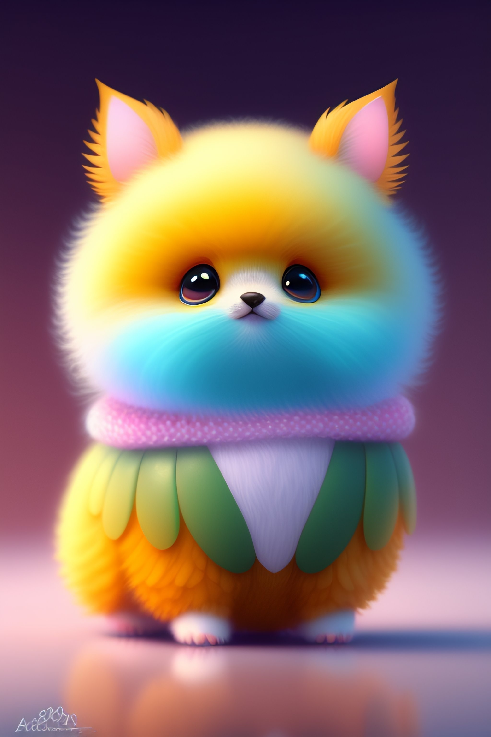 Lexica - Cute and adorable cartoon fluffy baby rhea, fantasy, dreamlike ...