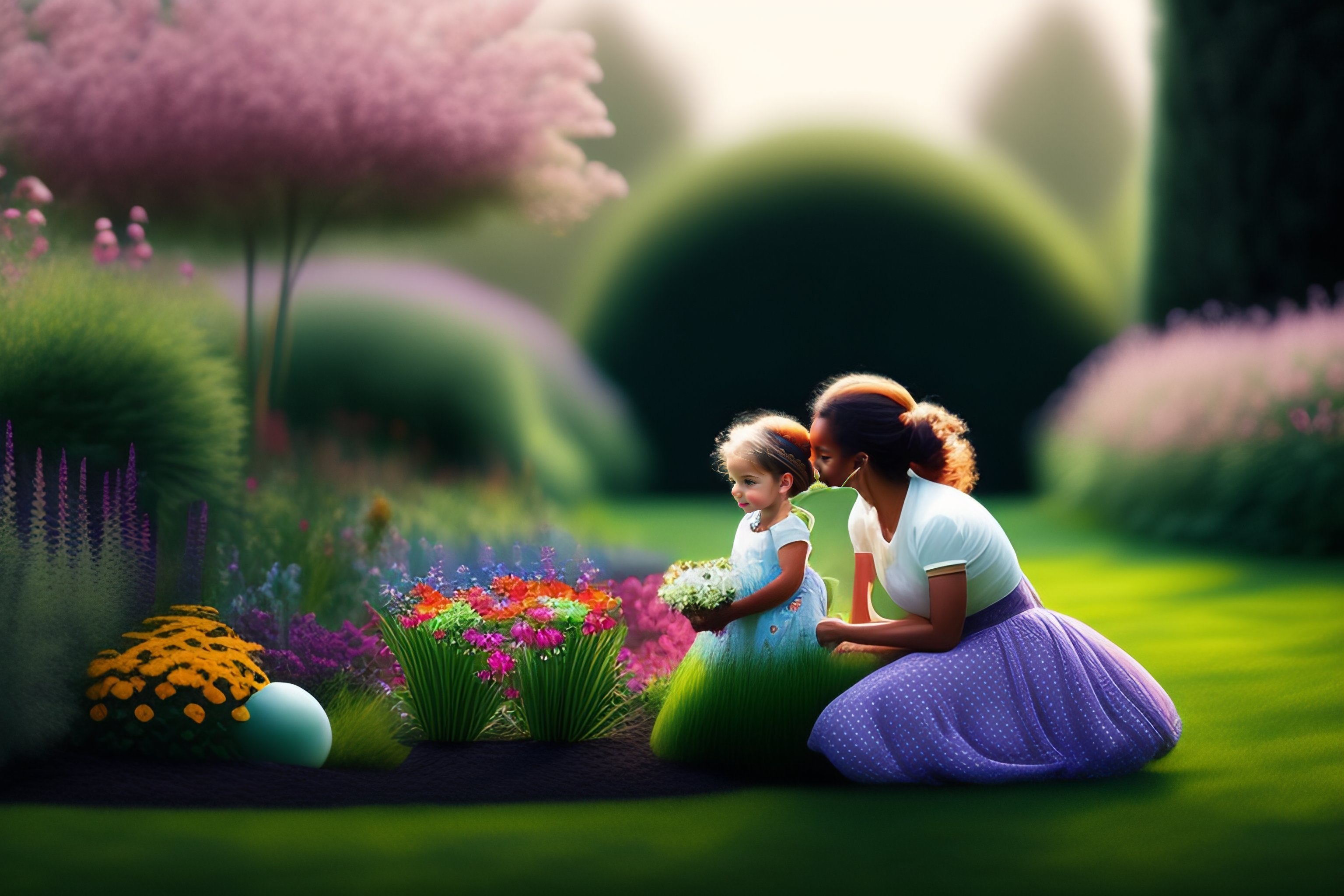 Lexica - Mom and daughter of European appearance plant beautiful ...