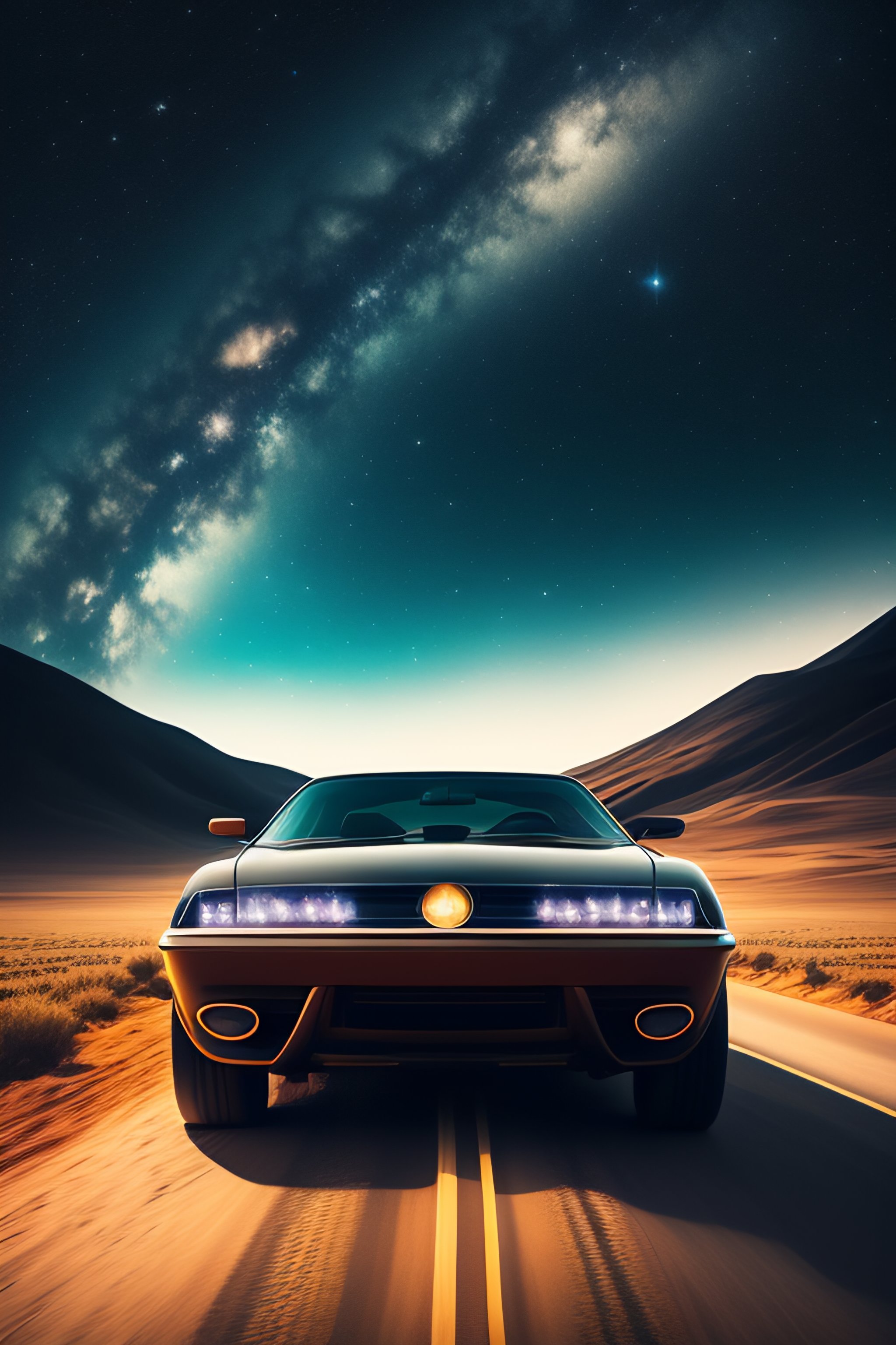 Lexica - Digital art of a doloren driving through a long road ...