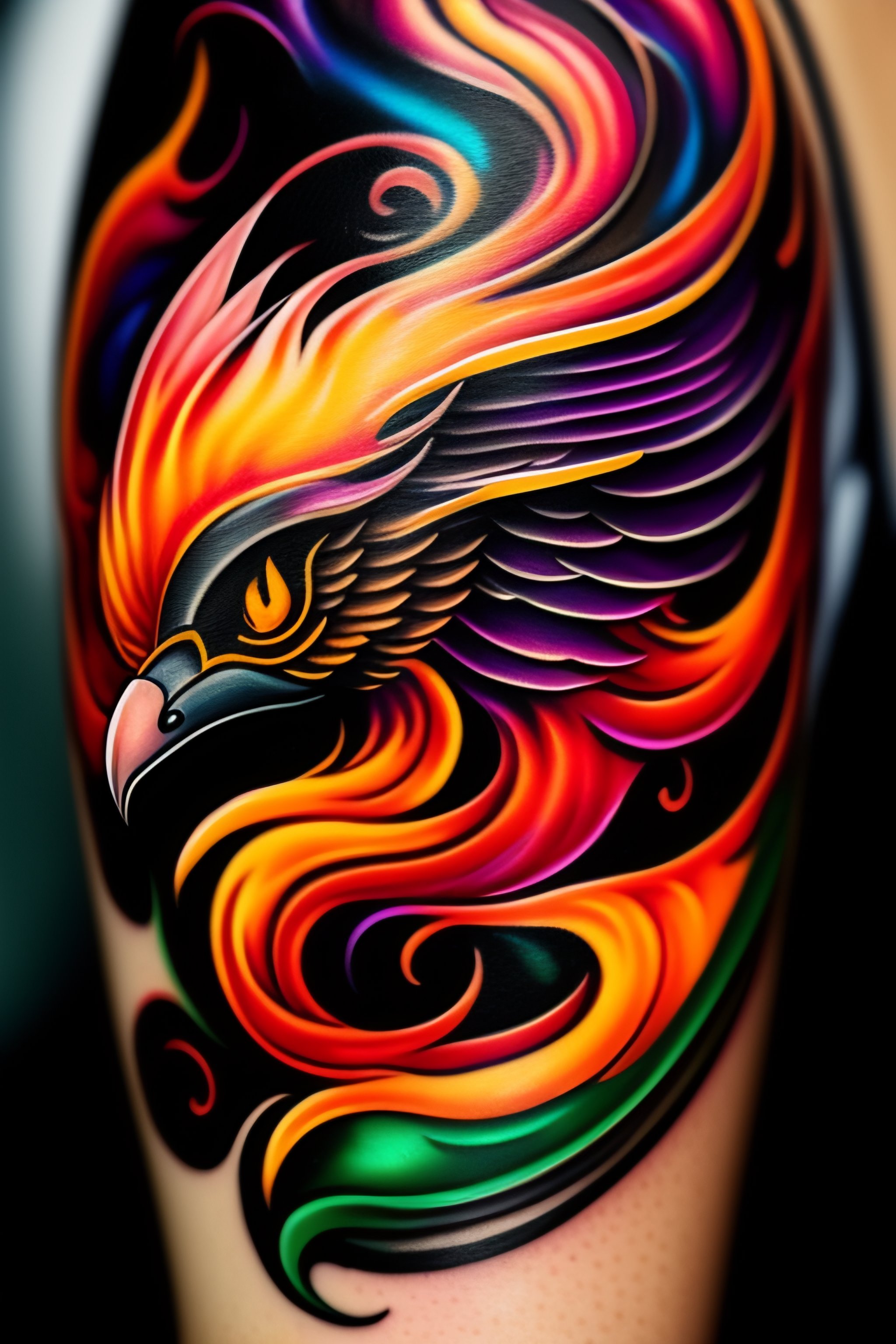 Lexica - Phoenix tattoo in old school style