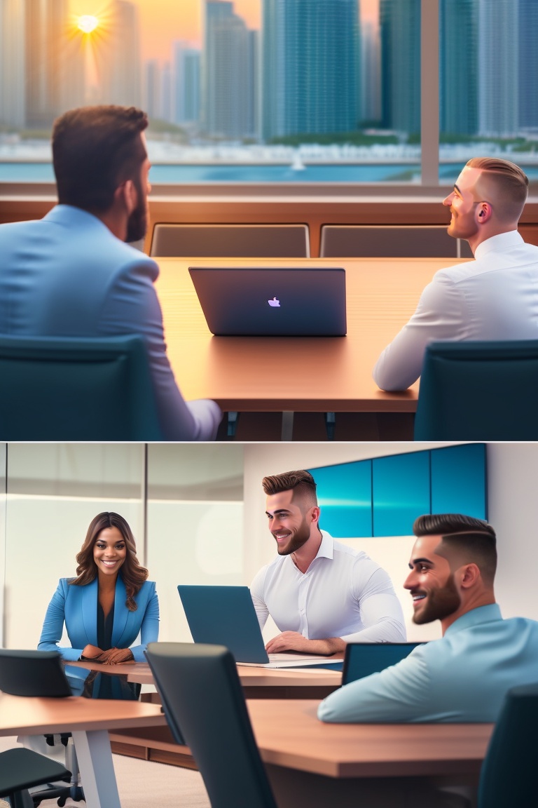 Lexica - 5 people working in an office in miami in the 99's, as people ...