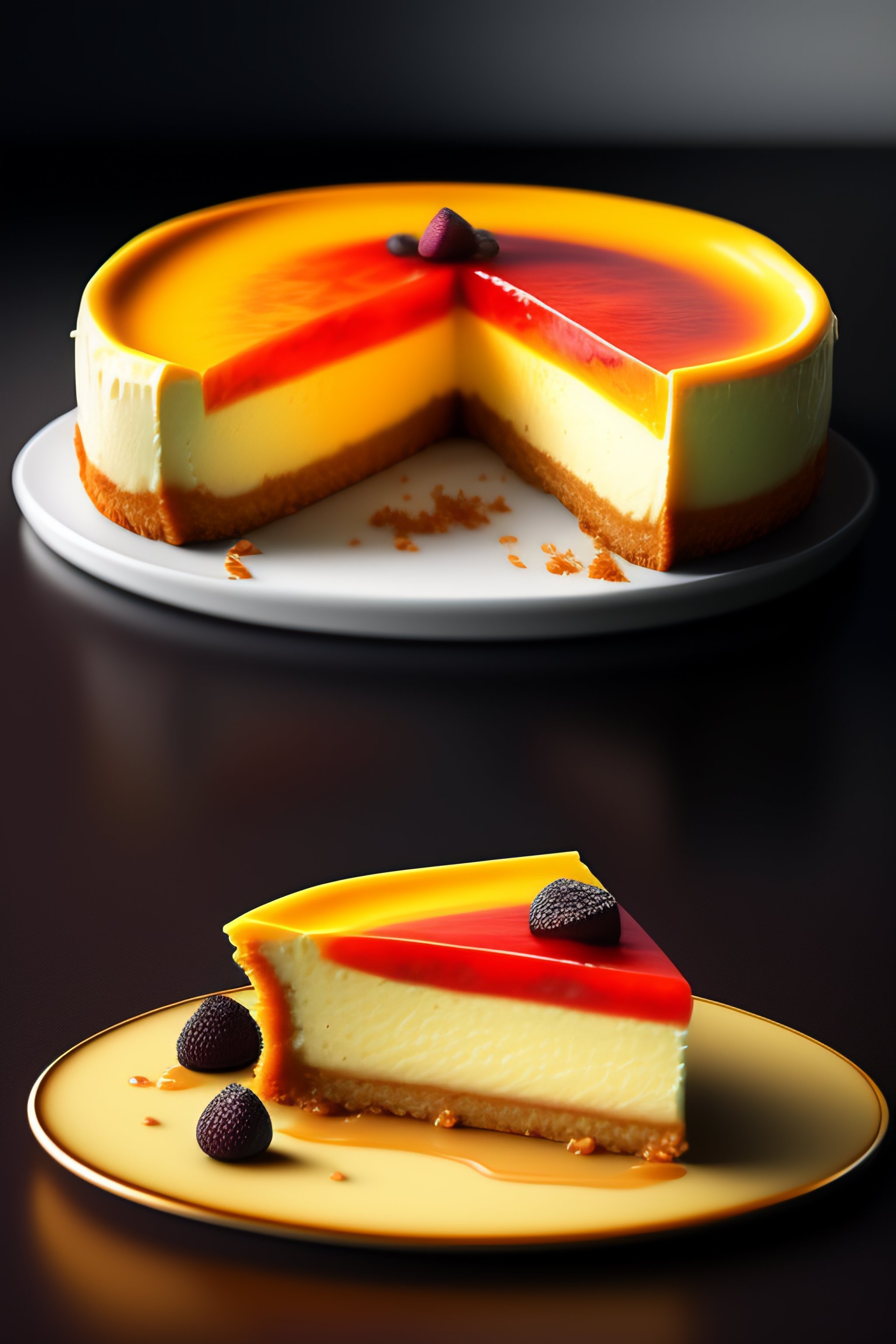 Lexica - Photo realistic be melted cheesecake