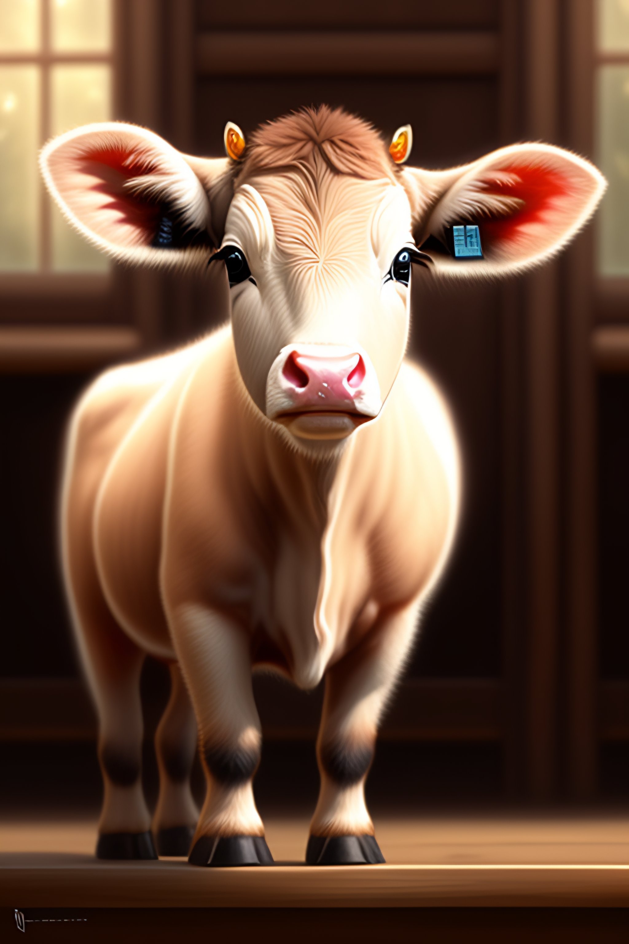 Lexica - Just a cute little baby cow, just a cute little thing, blush ...