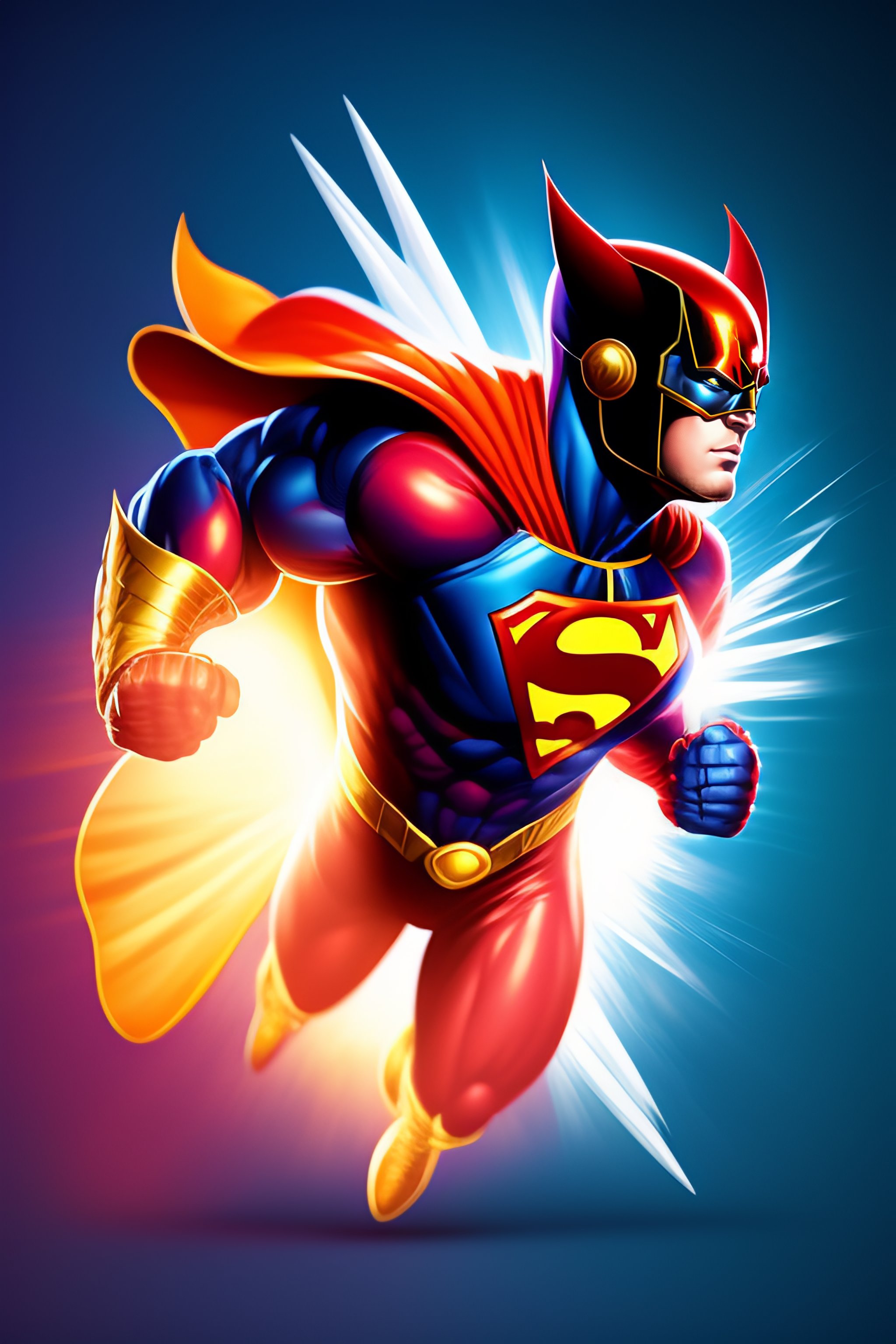 Lexica - T-shirt logo with a graphic of a superhero in action, such as ...