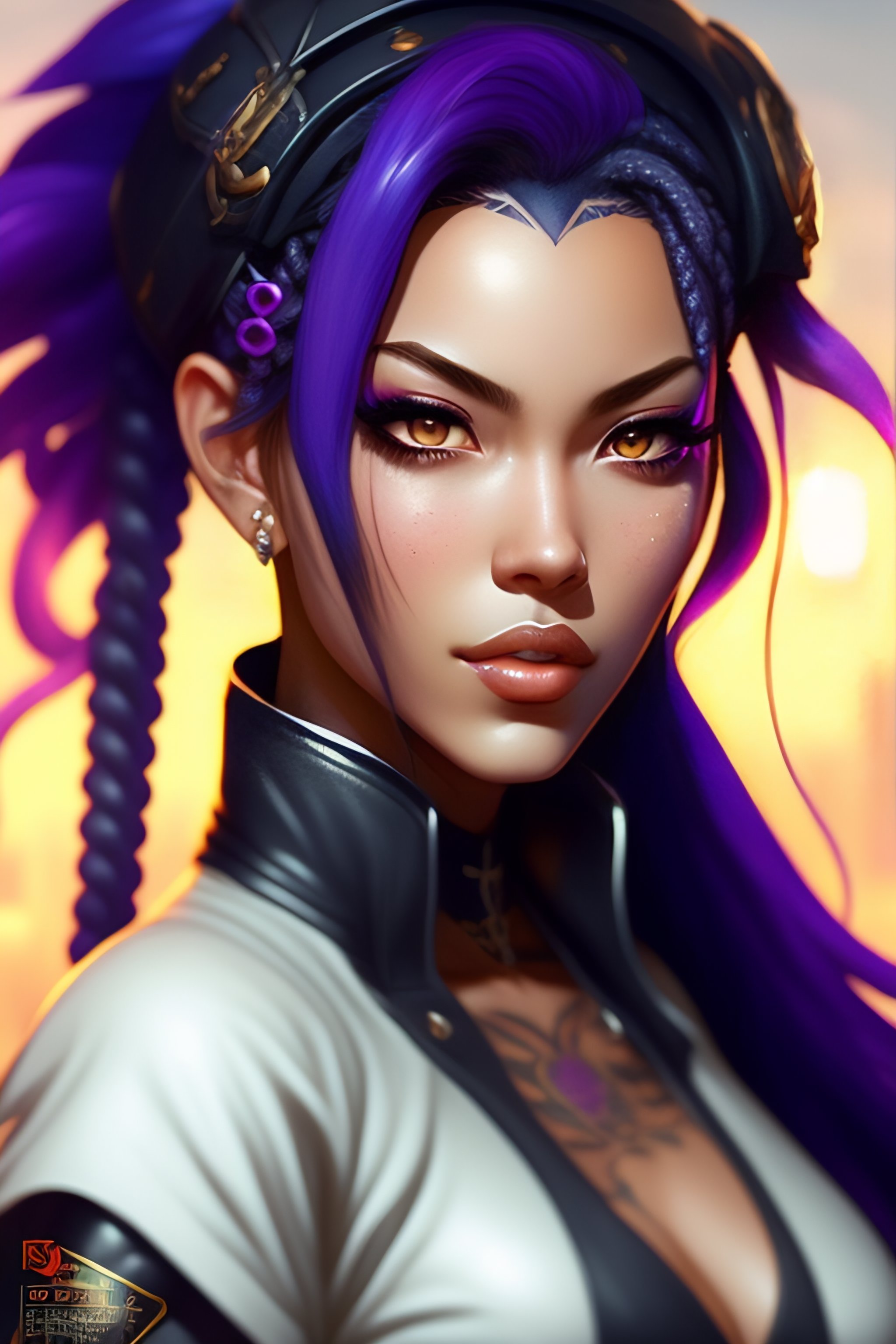 Lexica - Portrait Anime jinx from league of legends braids grunge punk ...