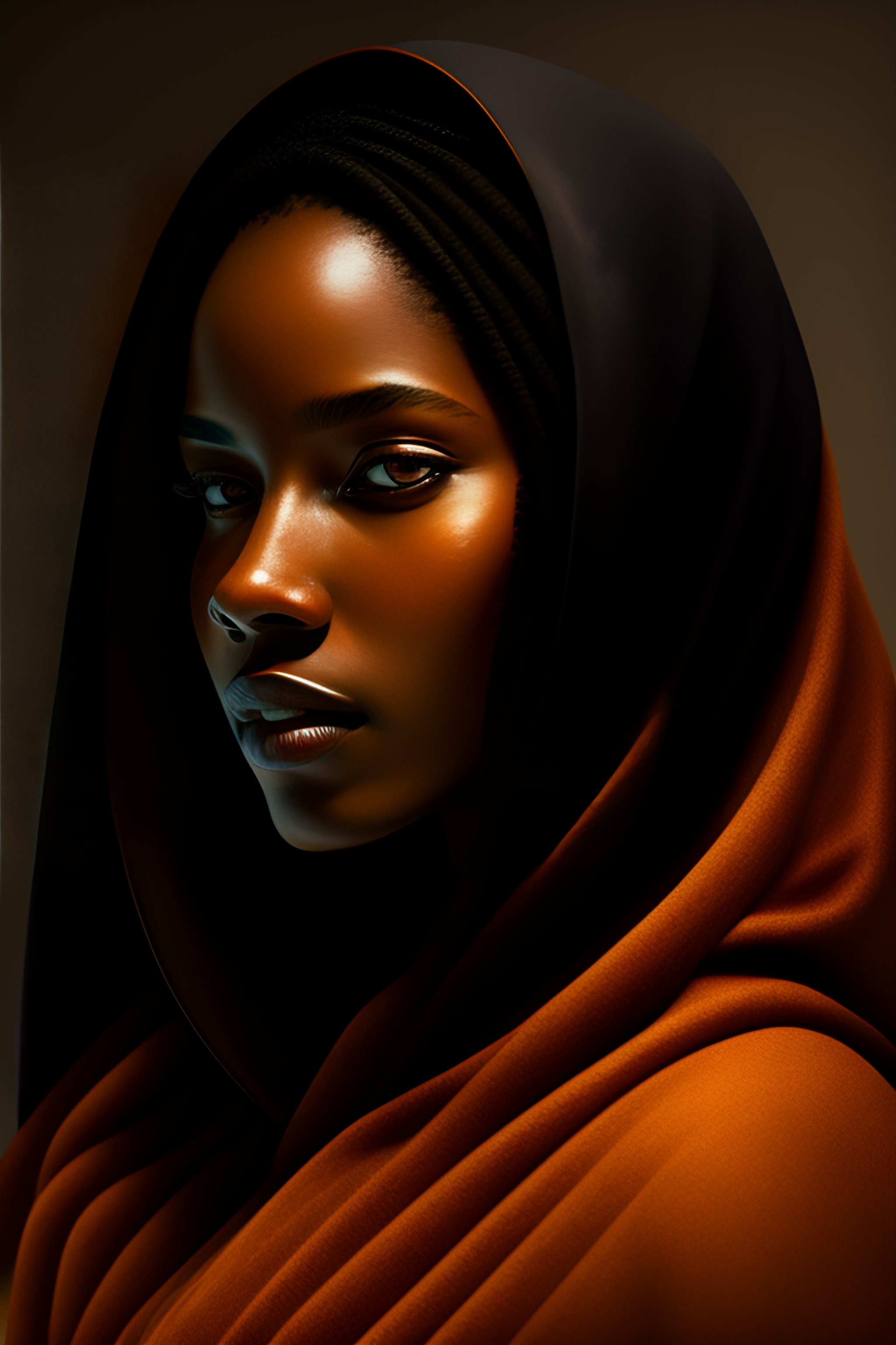 Lexica - A portrait of a young beautiful brown skinned african american ...