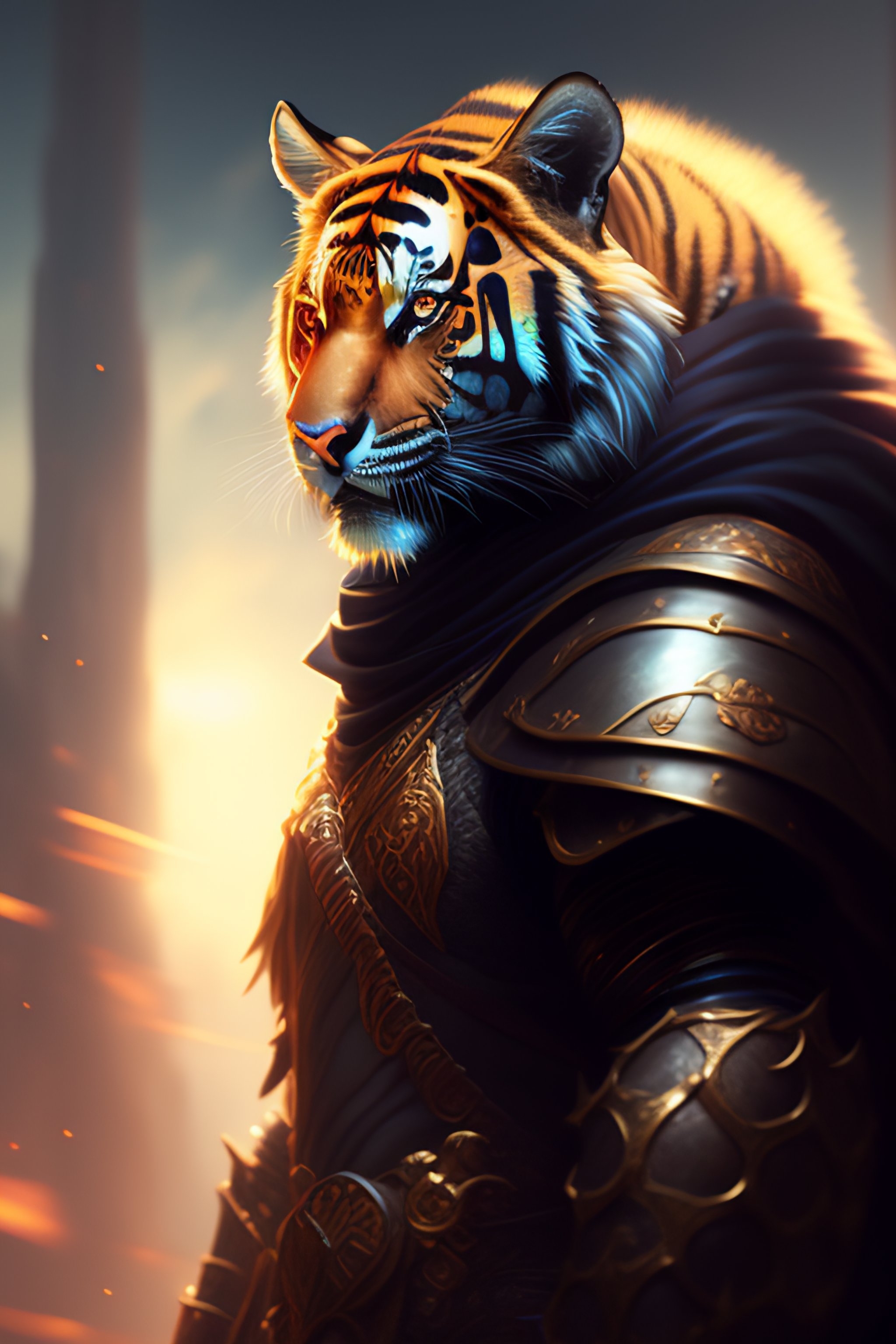 Lexica - Tiger face human staring at the camera smirking and laughing ...