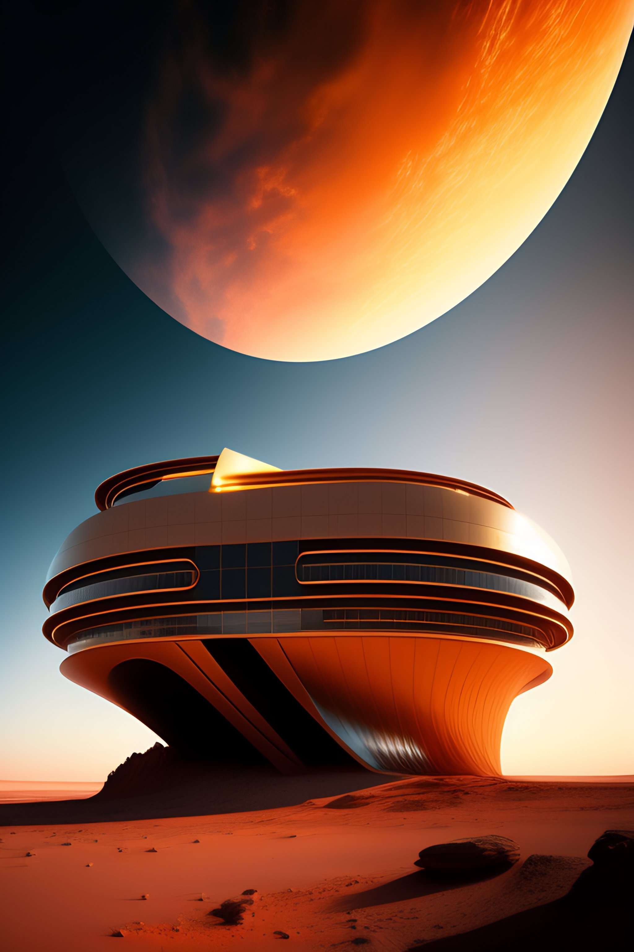 Lexica - Futurist architecture on mars cinematic light