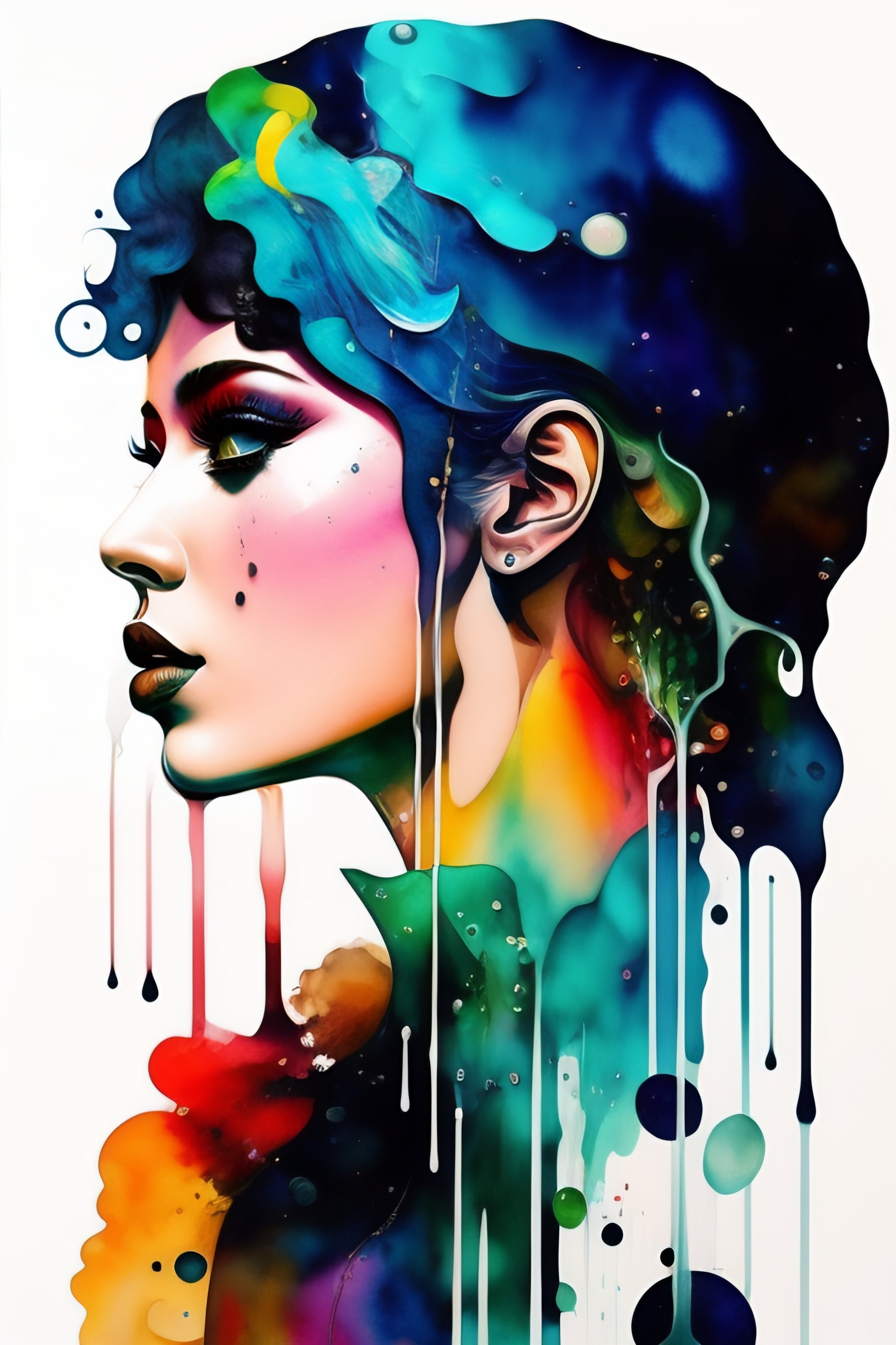 Lexica - Watercolor & pen, dada by tomer hanuka accurate. drip ...