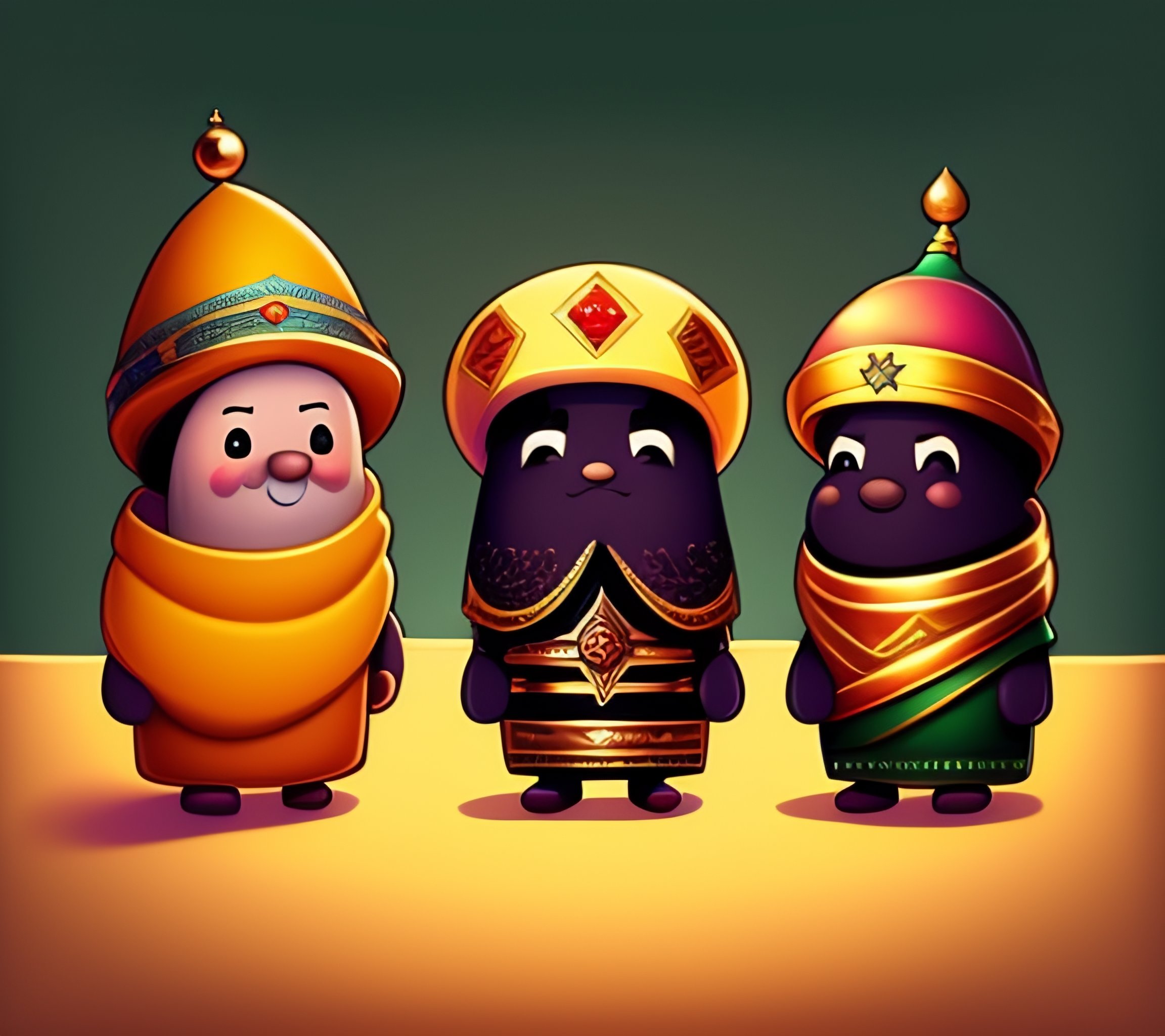 Lexica - The three wise men cute and adorable cartoons, digital art ...