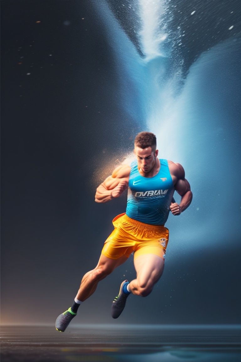 Lexica - A picture of a person running with determination, sweat ...