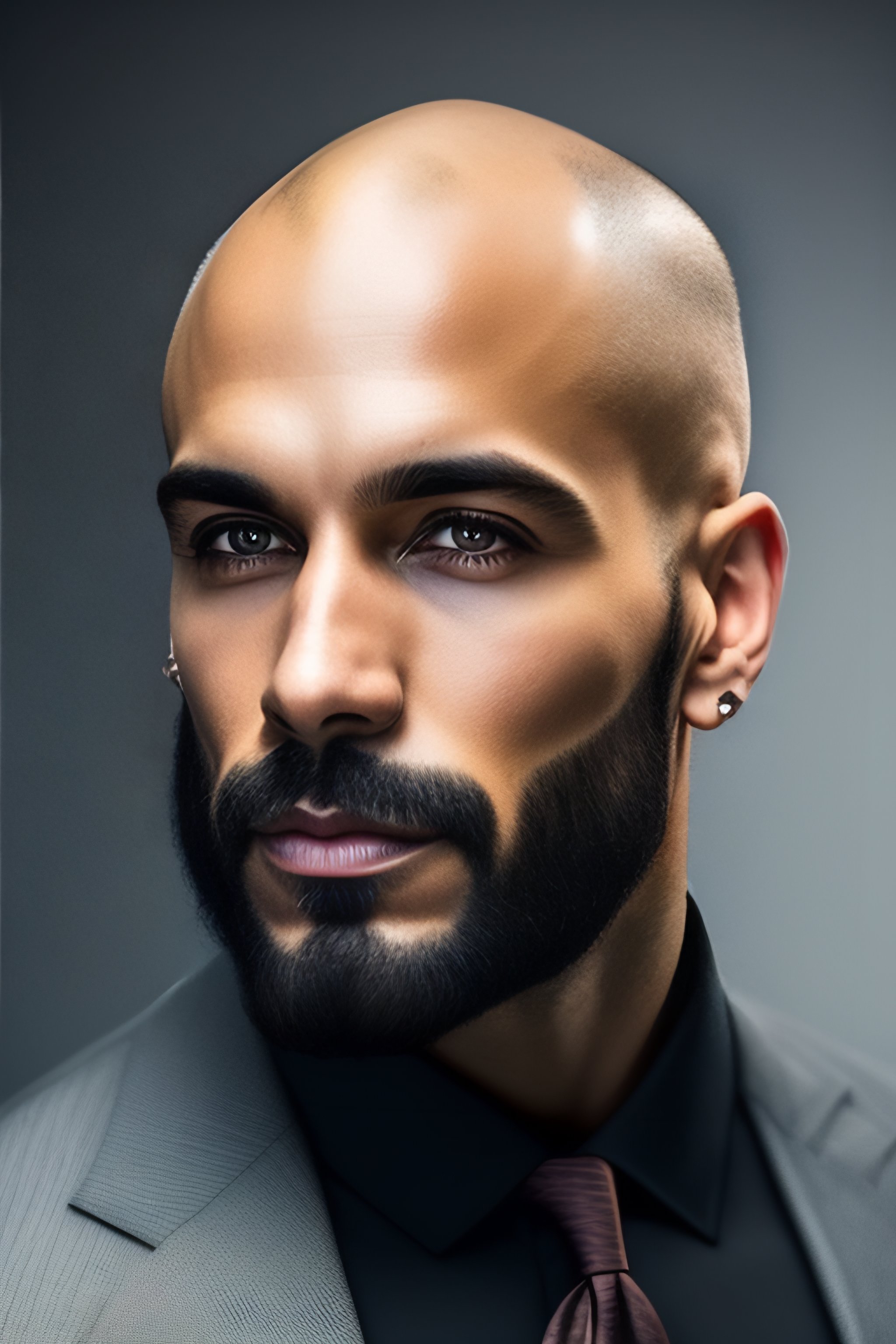 Lexica - Headshot, bald man, circurity skin