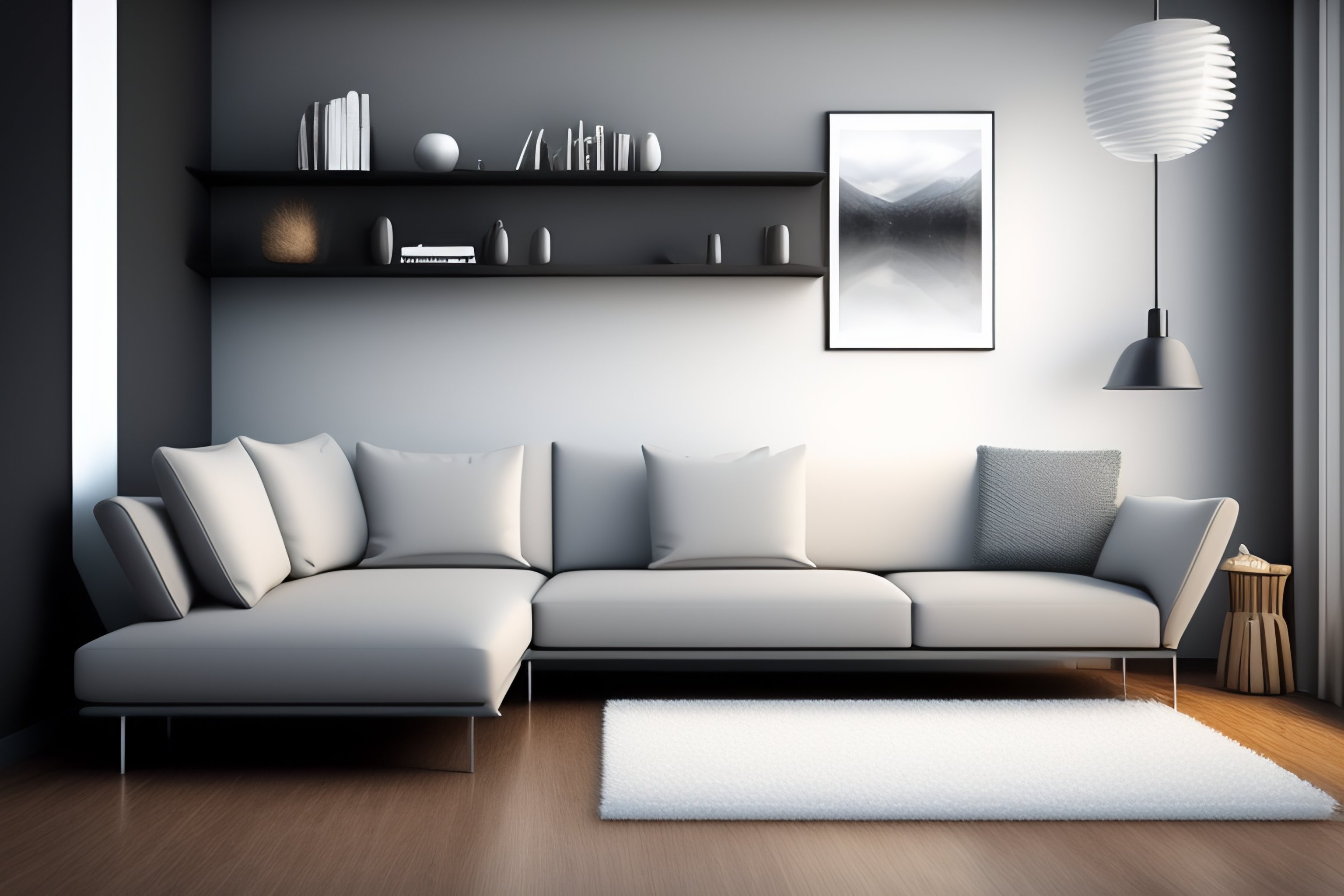 Lexica - White wall, small sofa