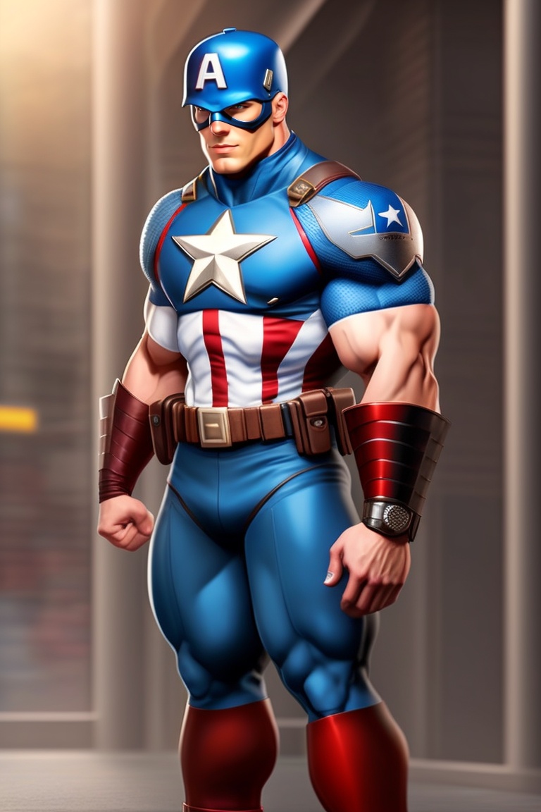 Lexica - Vintage 90's, captain america wearing police, full body