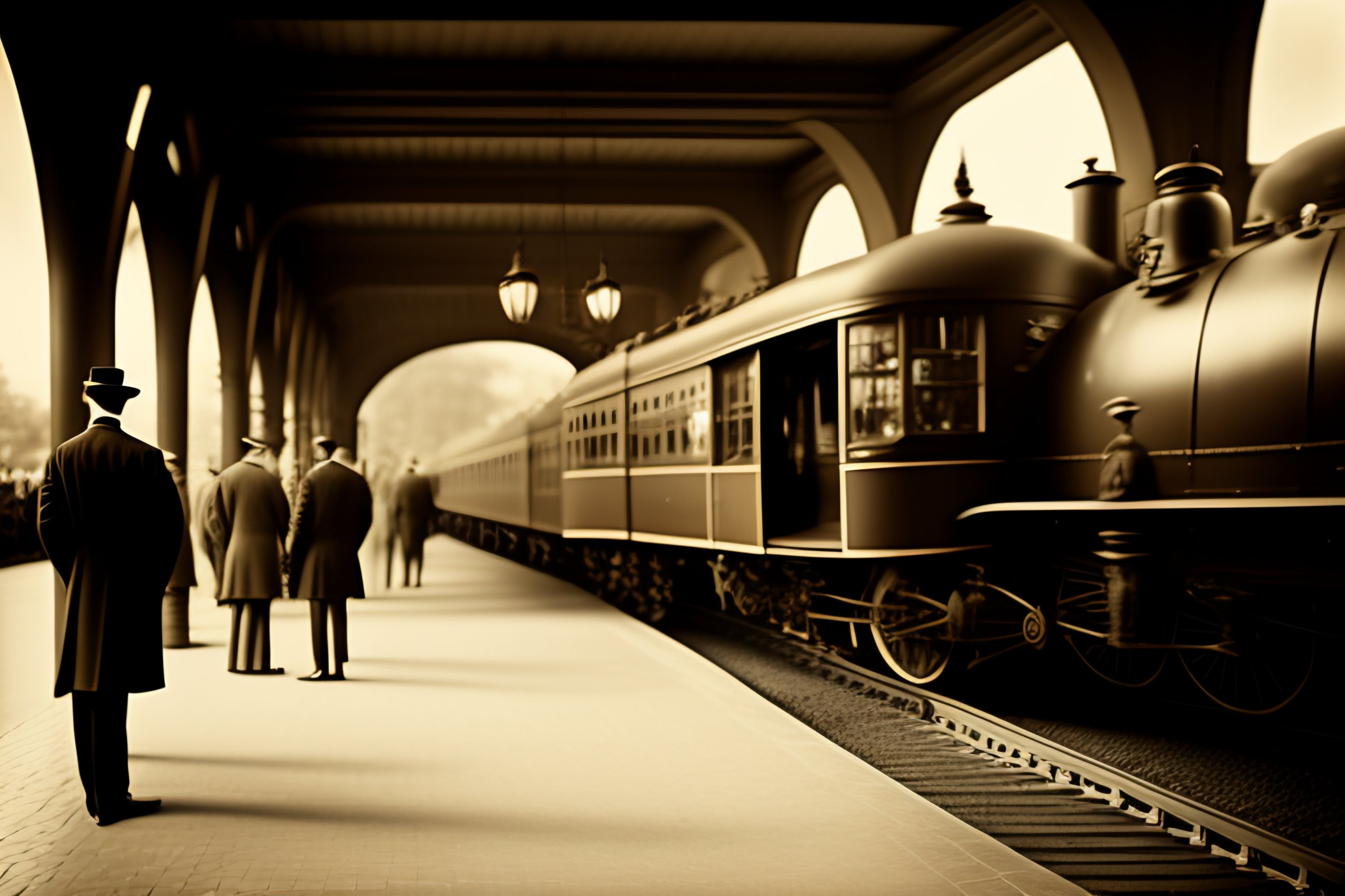 Lexica - Old photo in sepia color, year 1920 a man looks at his ...