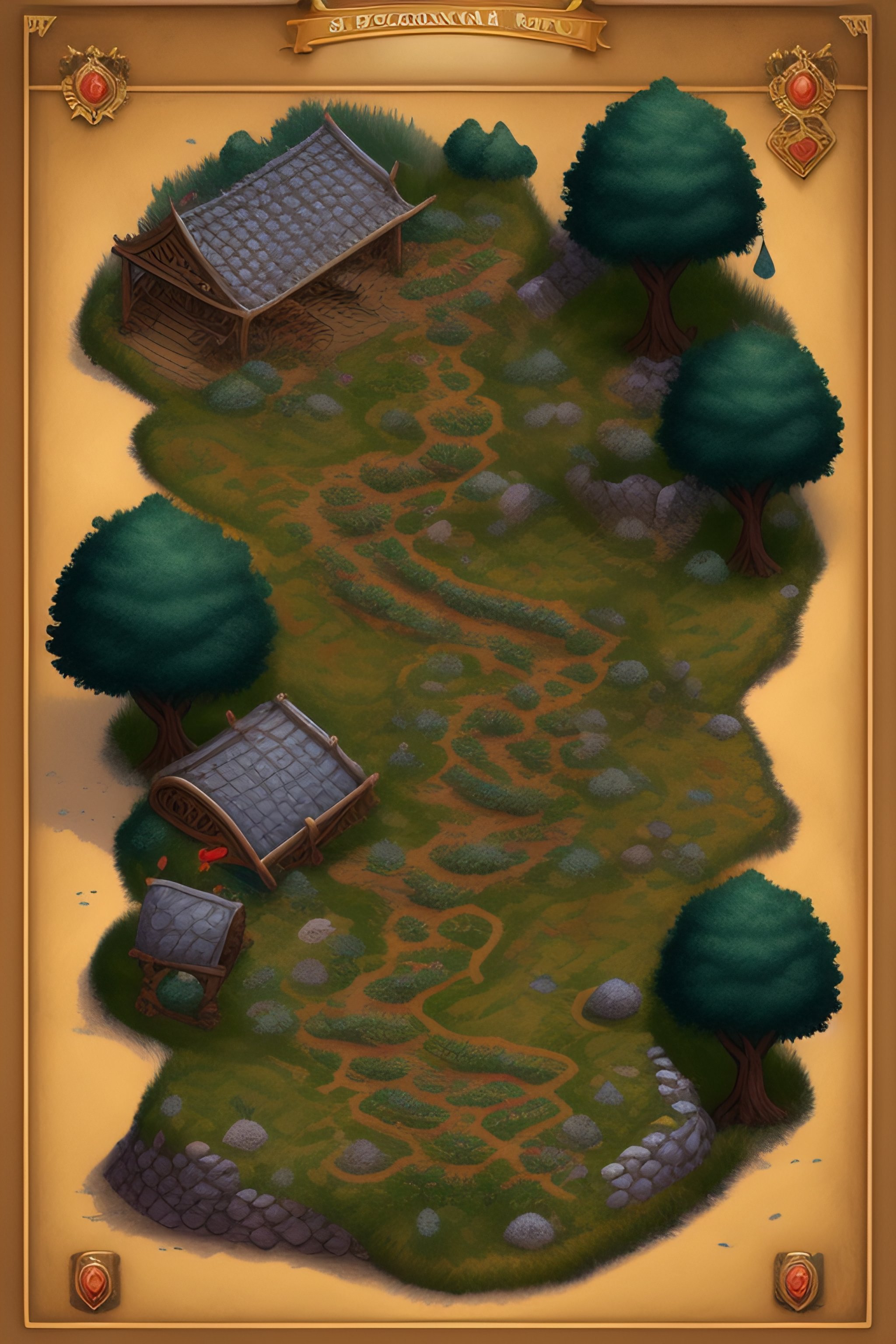 Lexica - D&d battle map featuring a desiccated vineyard