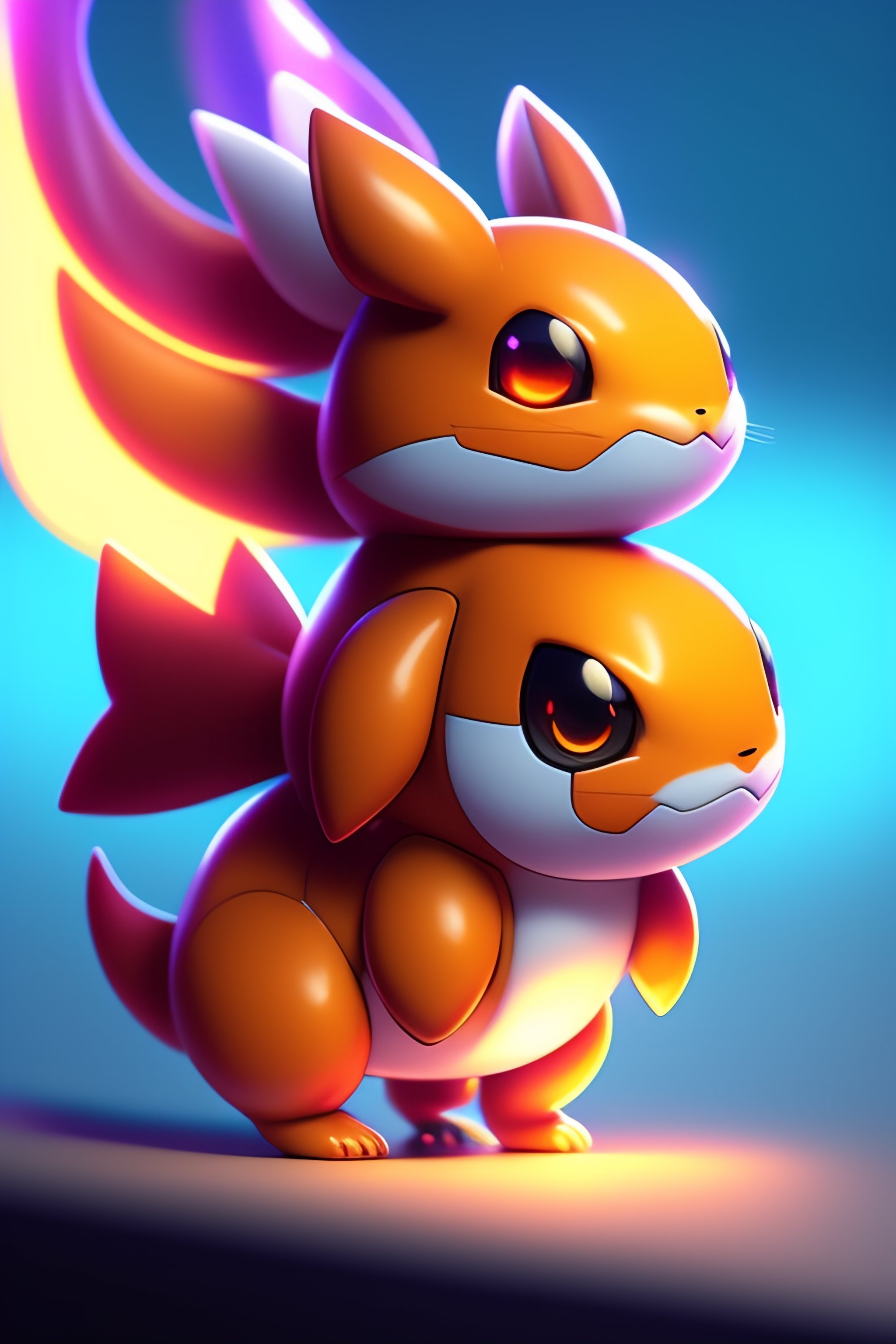 Lexica - A futuristic pokemon, fire, legendary, cute, really cute, cozy ...