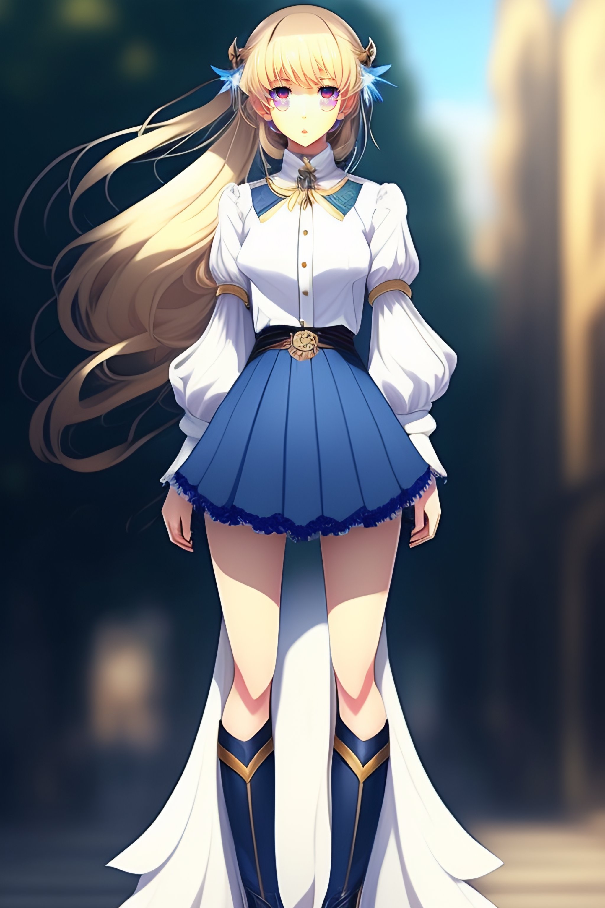 Lexica - FGO anime girl Blond, long hair, blue eyes and a pretty smile ...