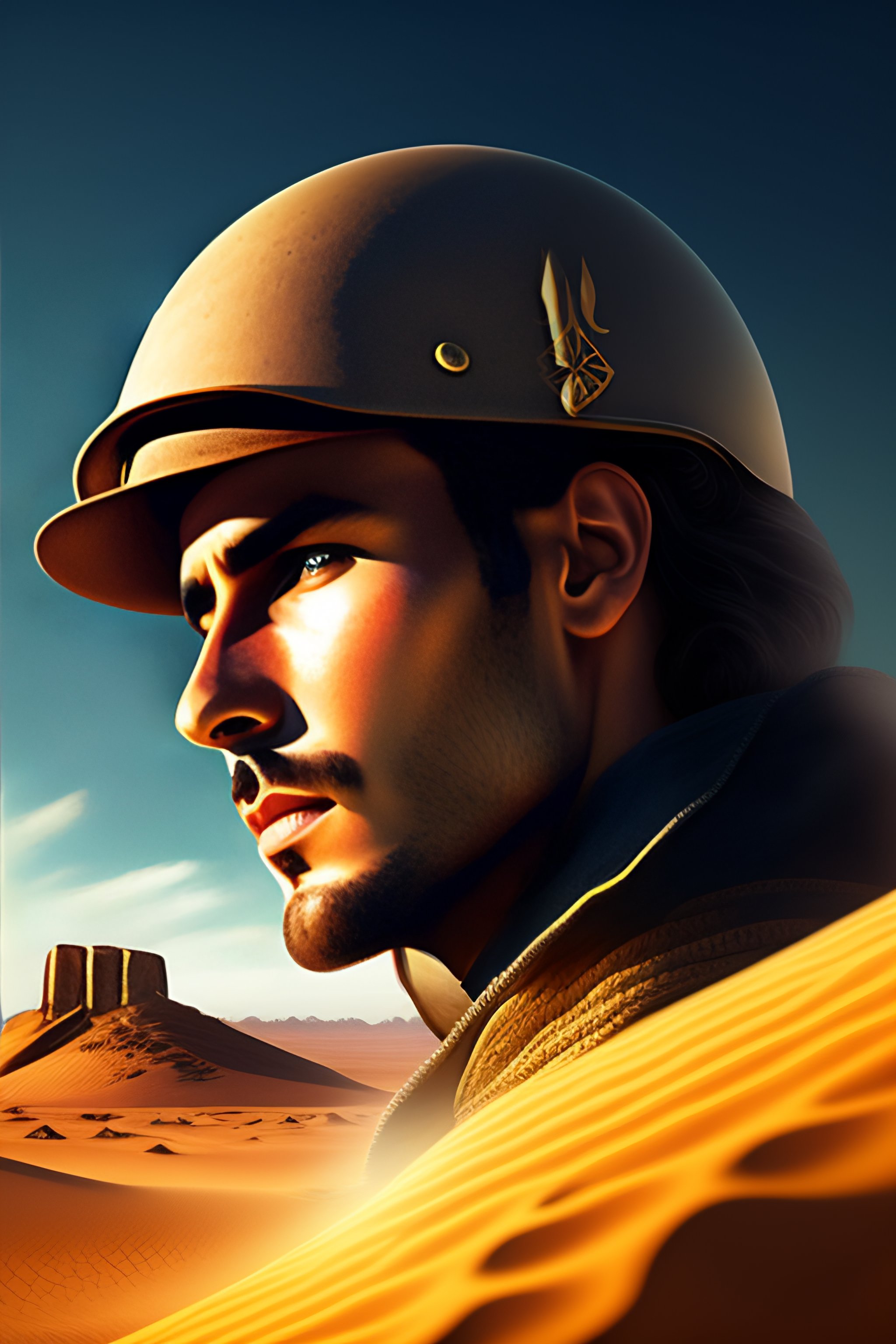 Lexica - Wallpaper hero in desert