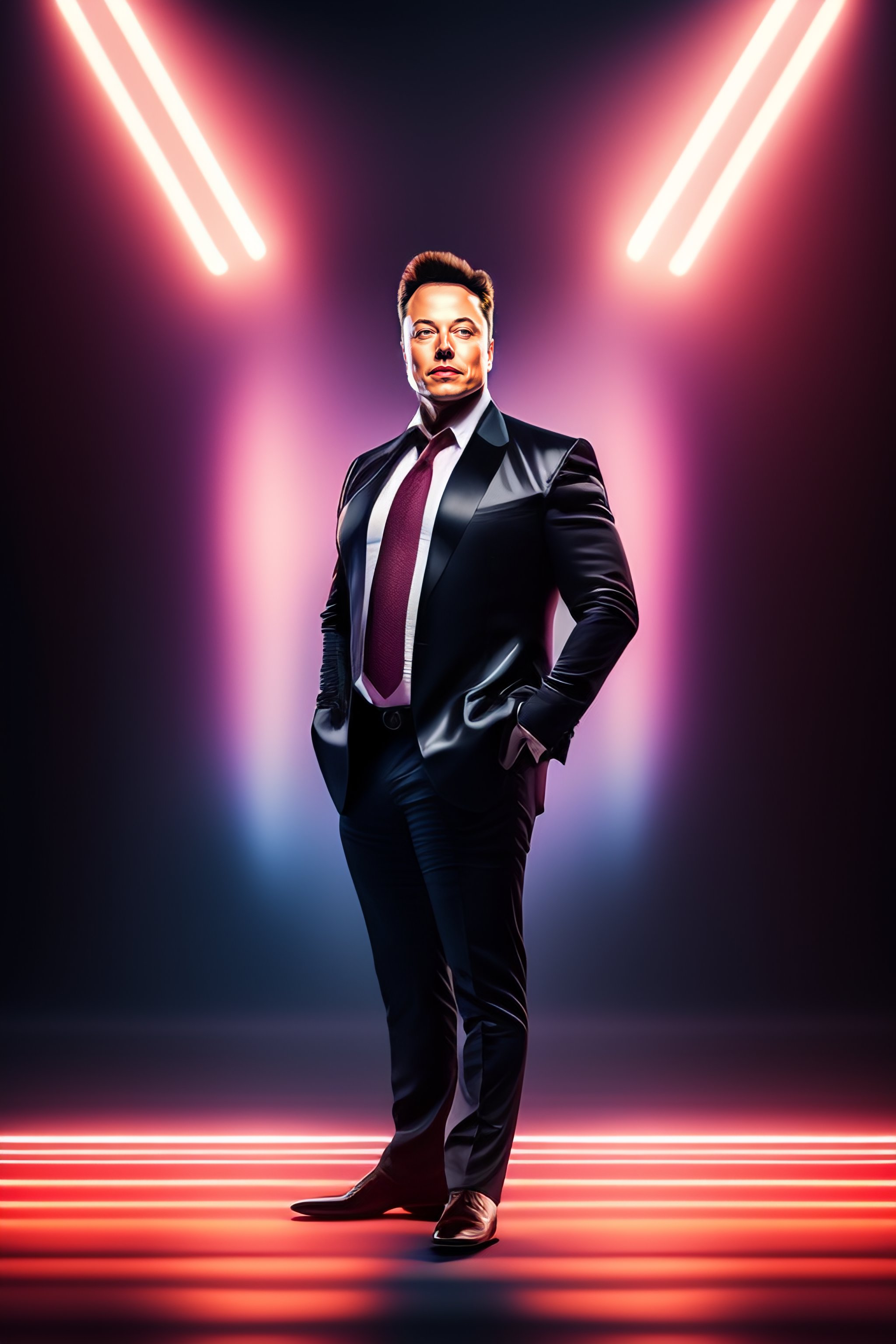 Lexica - A realistic full body portrait of Elon Musk, neutral ...