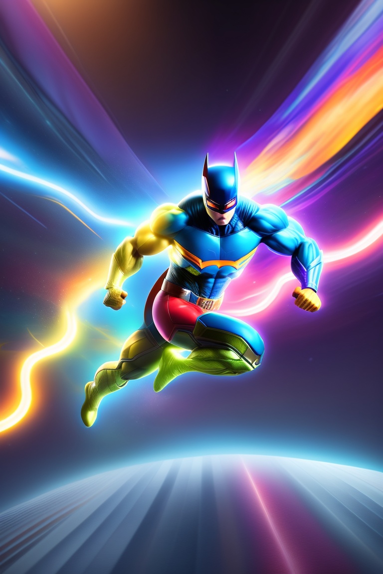 Lexica - Generic superhero flying out of a college ruled lined paper ...