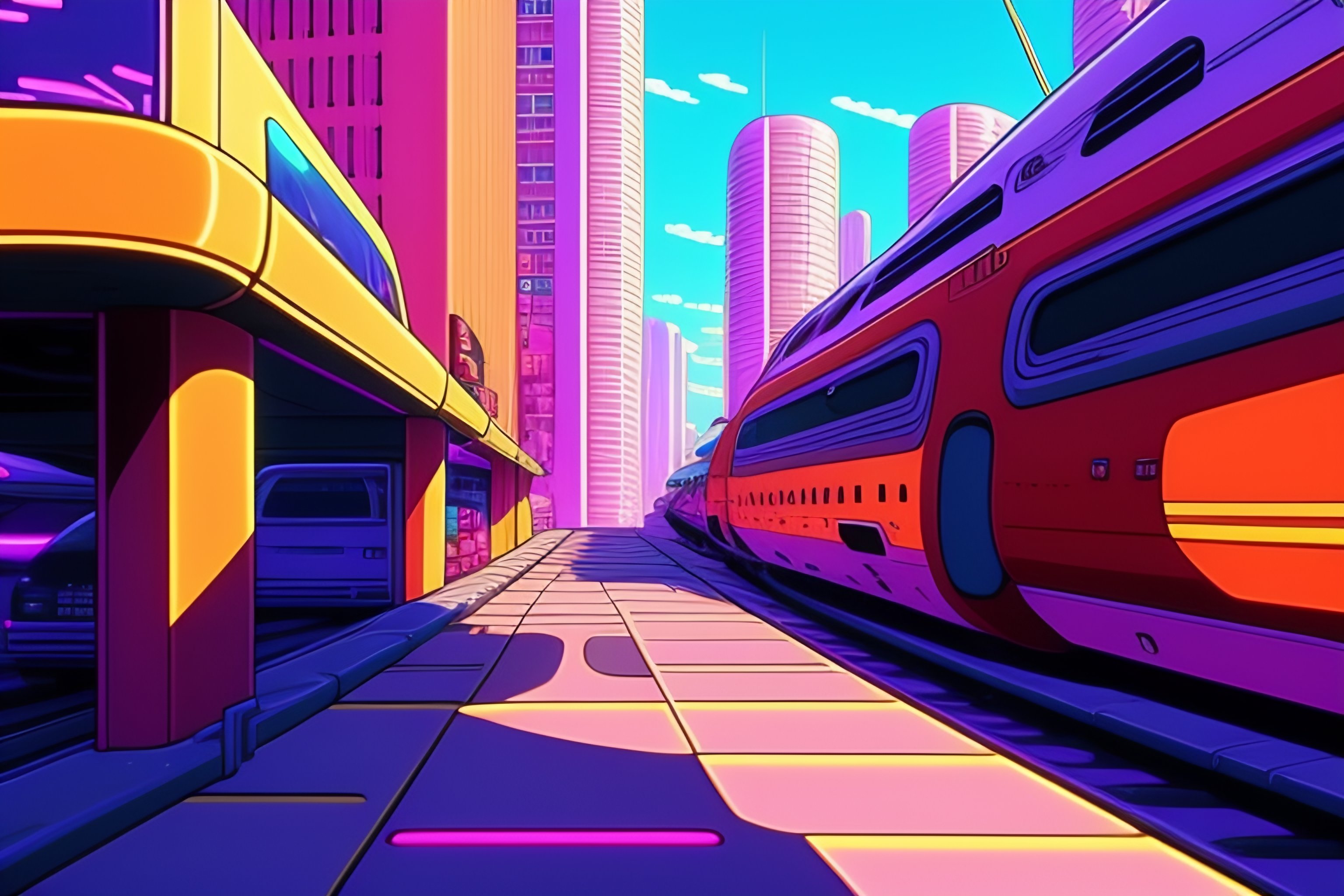 Lexica - High-definition retro background, 90s anime cartoon, lofi ...