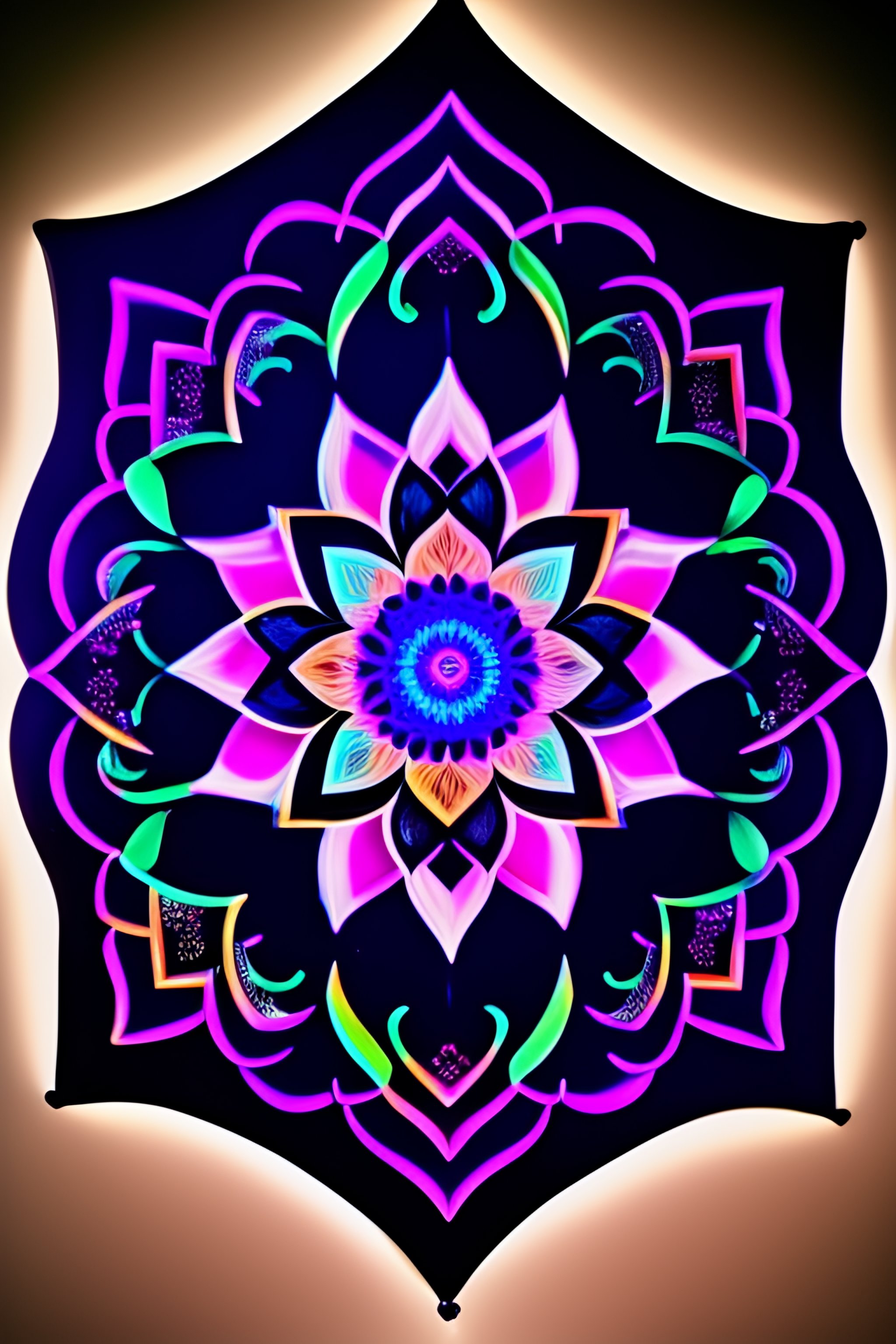 Lexica - Blacklight makeup mandala on the belly of a woman