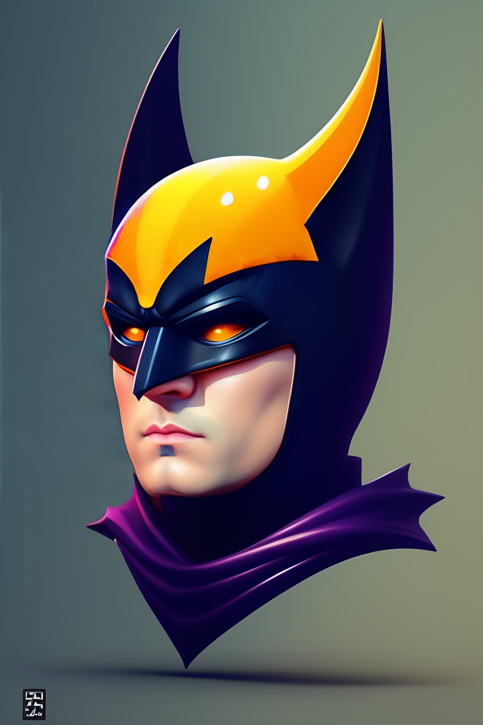 Lexica - Pixel art, Cute and adorable cartoon batman face, fantasy ...