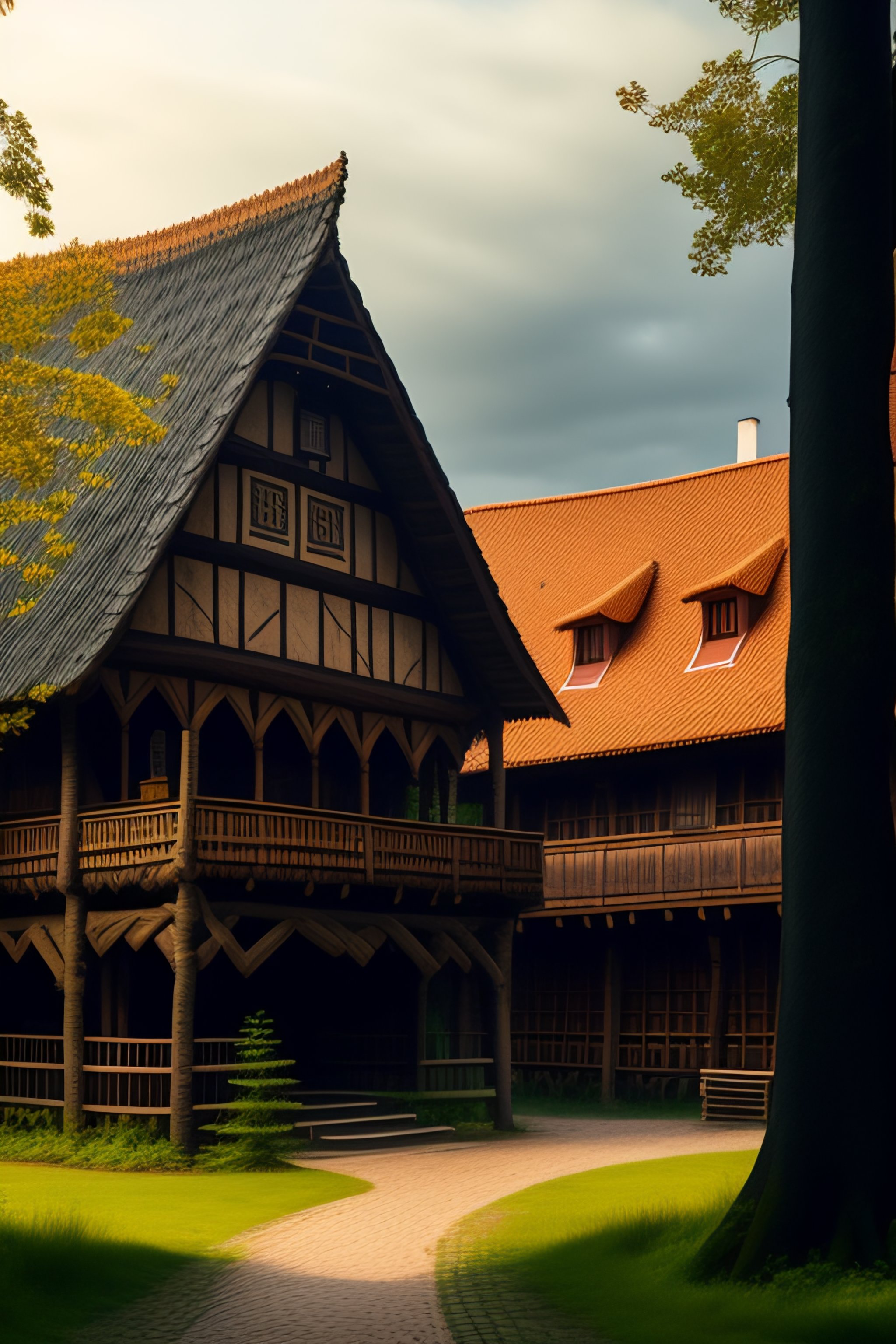Lexica - Old Lithuanian city in woodcutb style