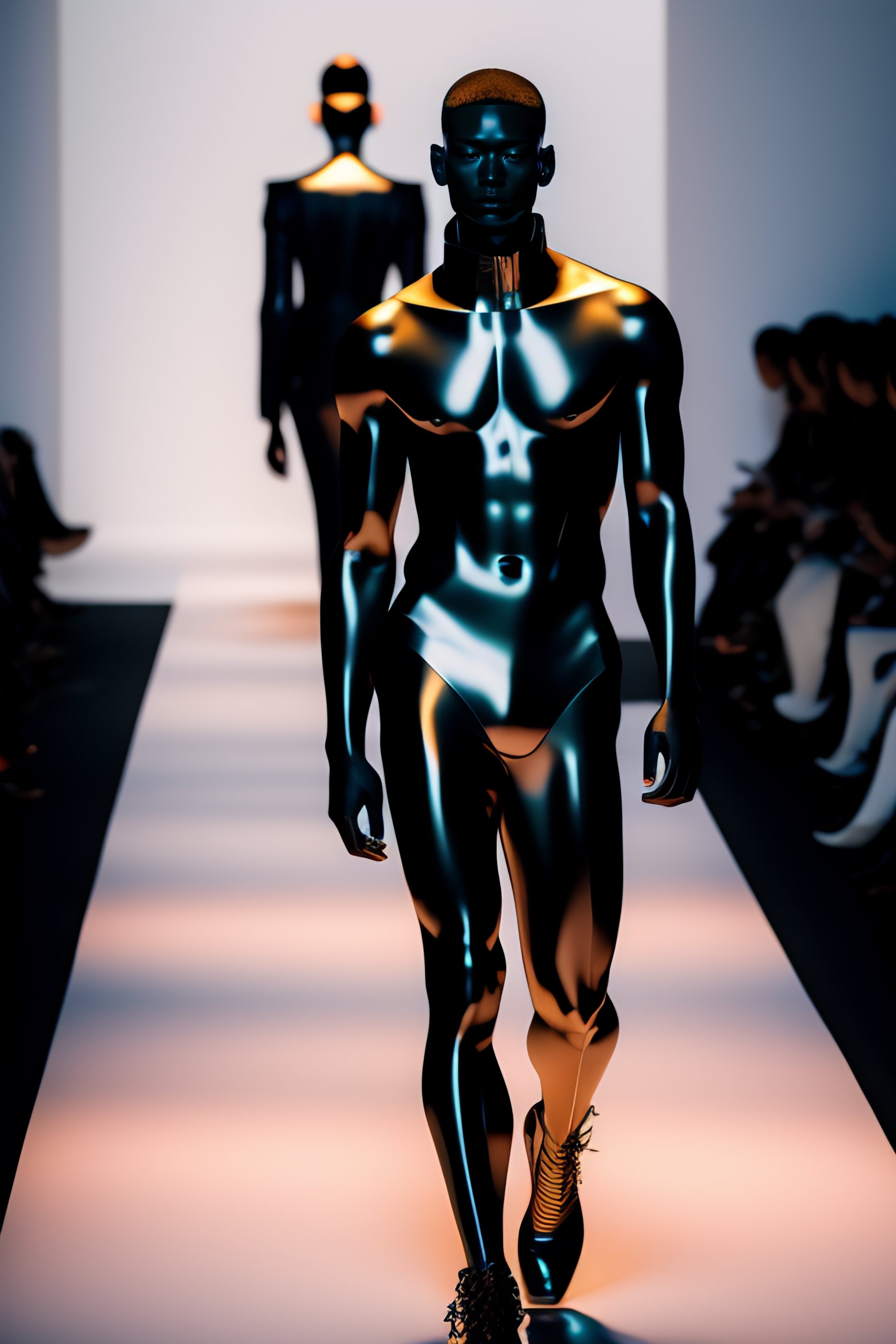 Lexica - Beautifully illuminated (((modern sculpture)))of a male statue ...