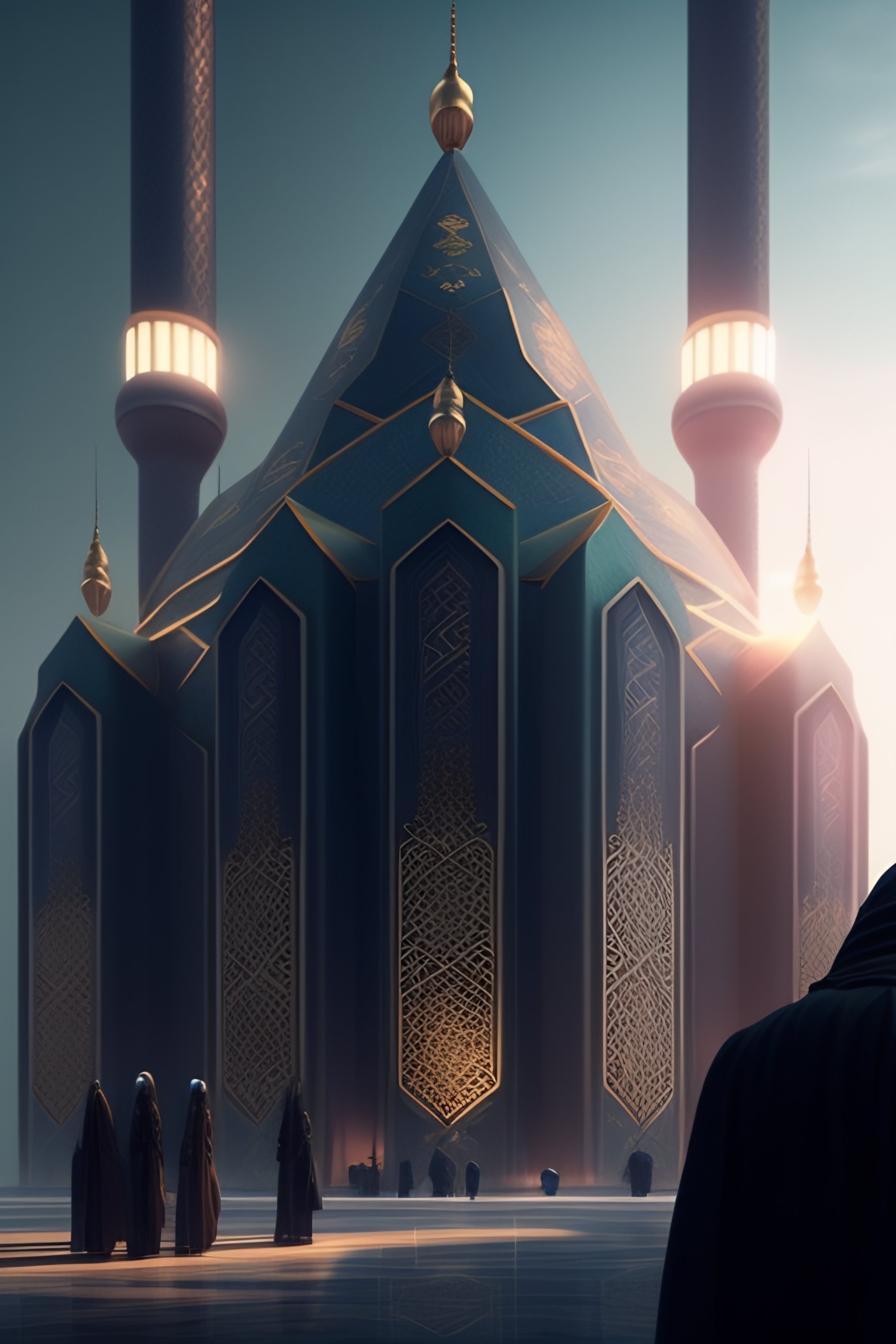 Lexica - Cyberpunk mosque in a dystopian future