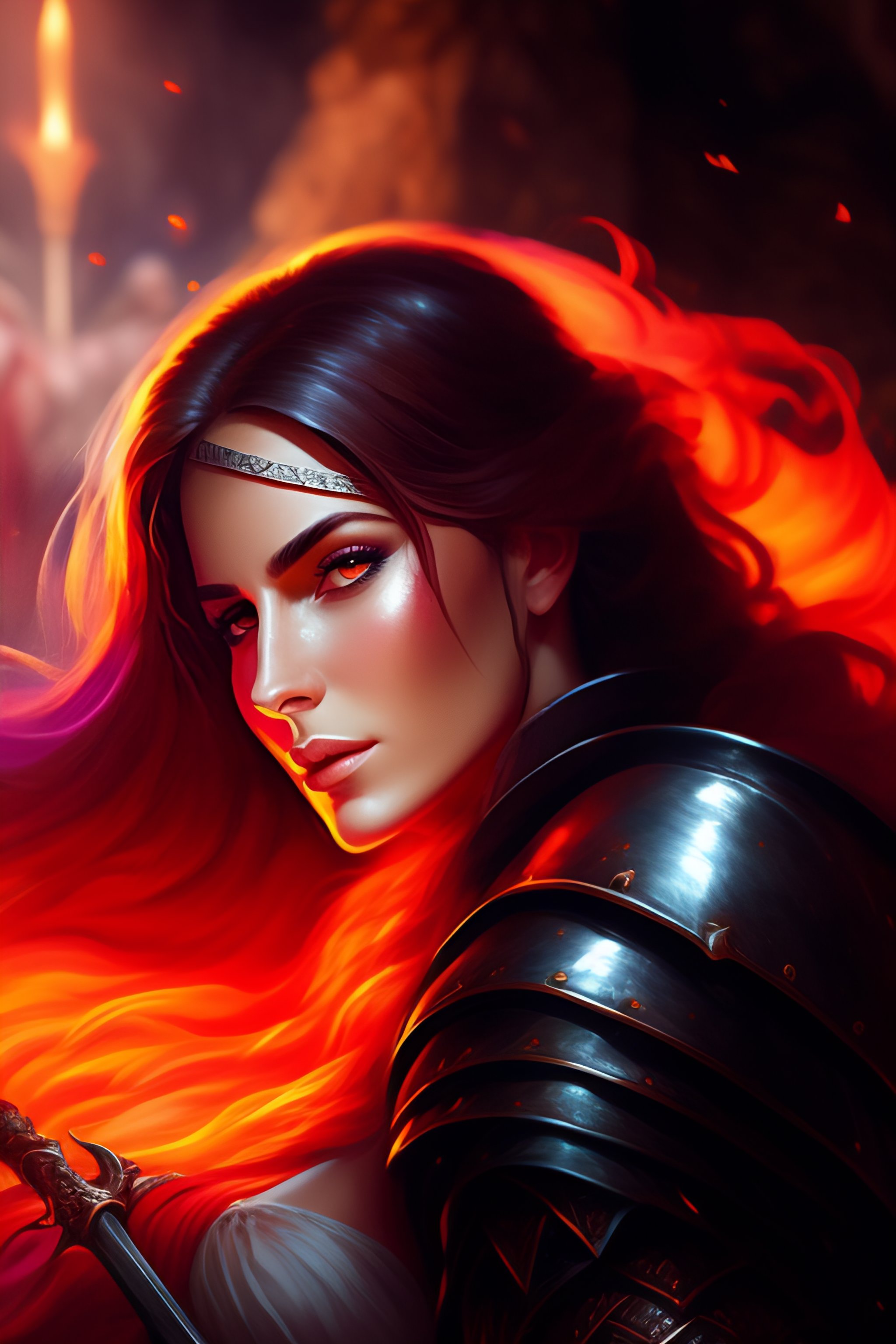 Lexica - Dead D&D female paladin on the floor in a pool of blood