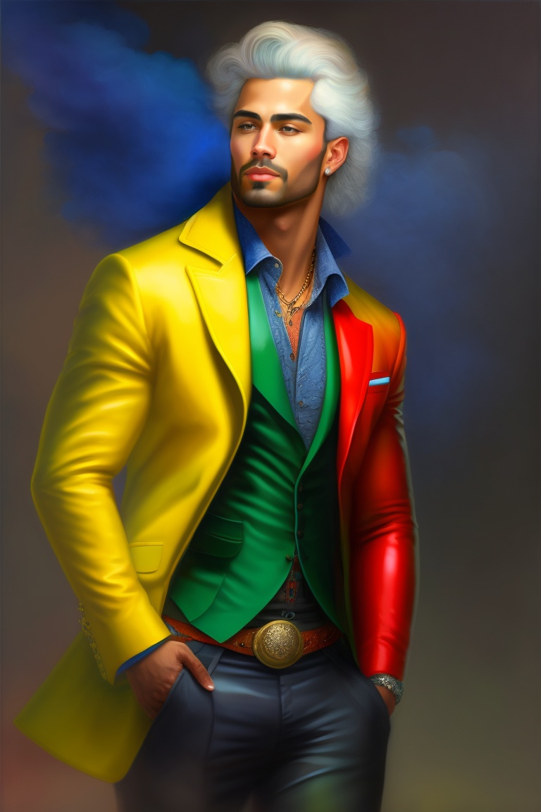 Lexica - Dramatic dynamic full figure portrait of Haran Banjo, he wears ...