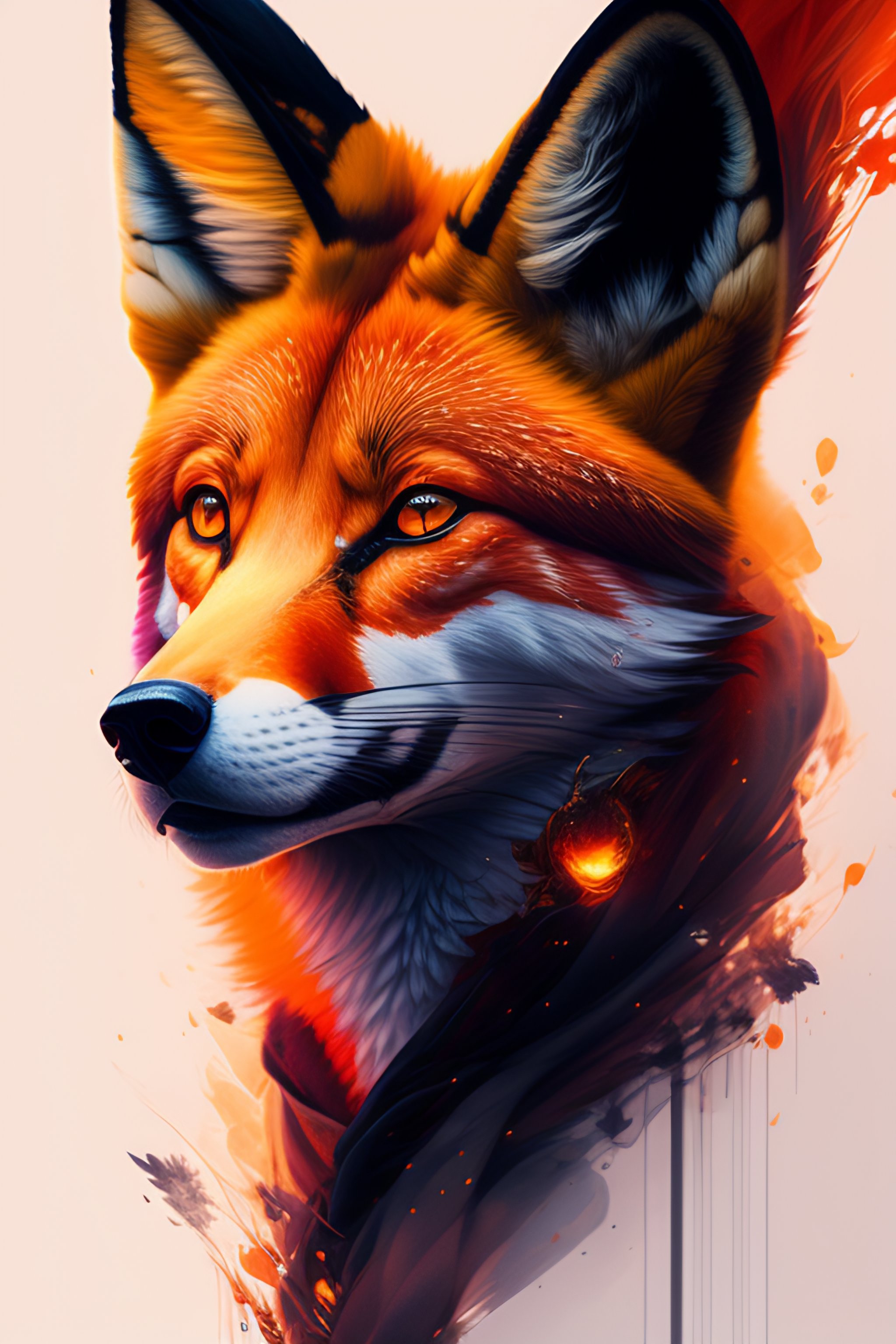 Lexica - Professional portrait of a firey fox, abstract beauty ...