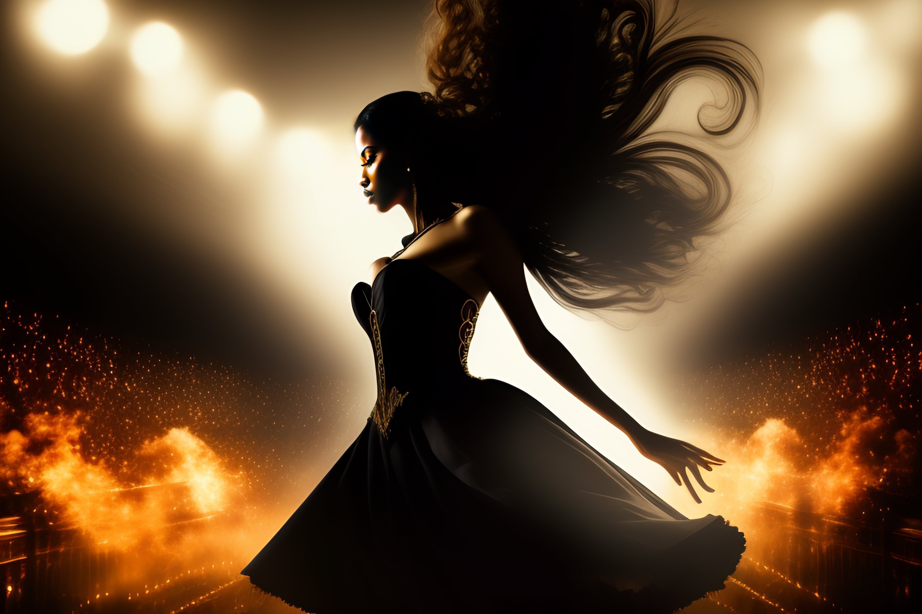 Lexica - Gothic digital art black mettal music dancer