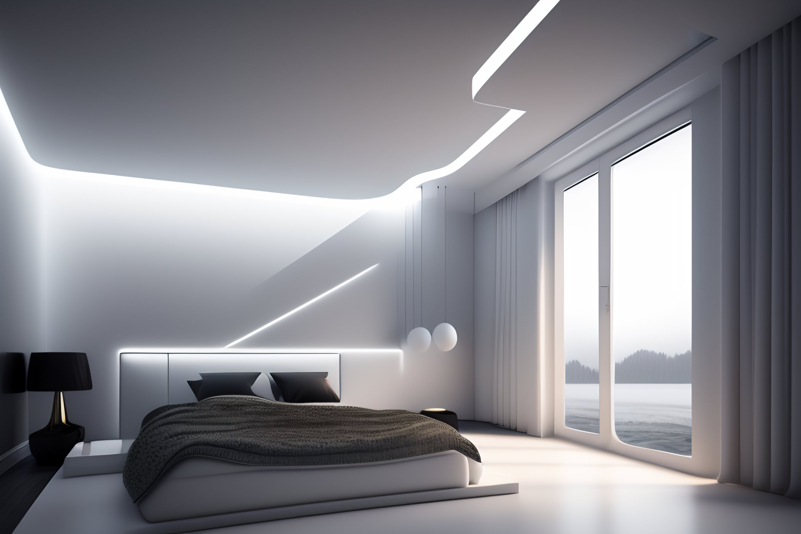 Lexica - Interor design, minimalist, white room, realistic, high ...