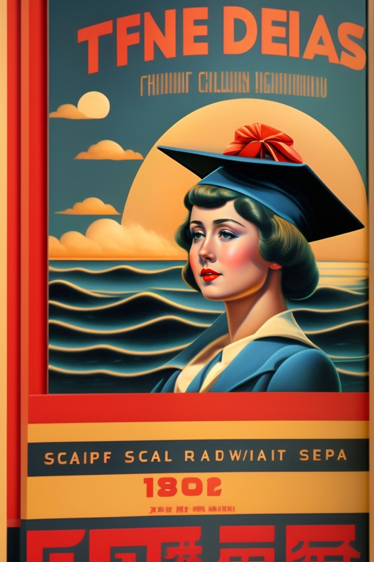 Lexica - Fine details,Graduation hat , sinking at sea .Street art ...