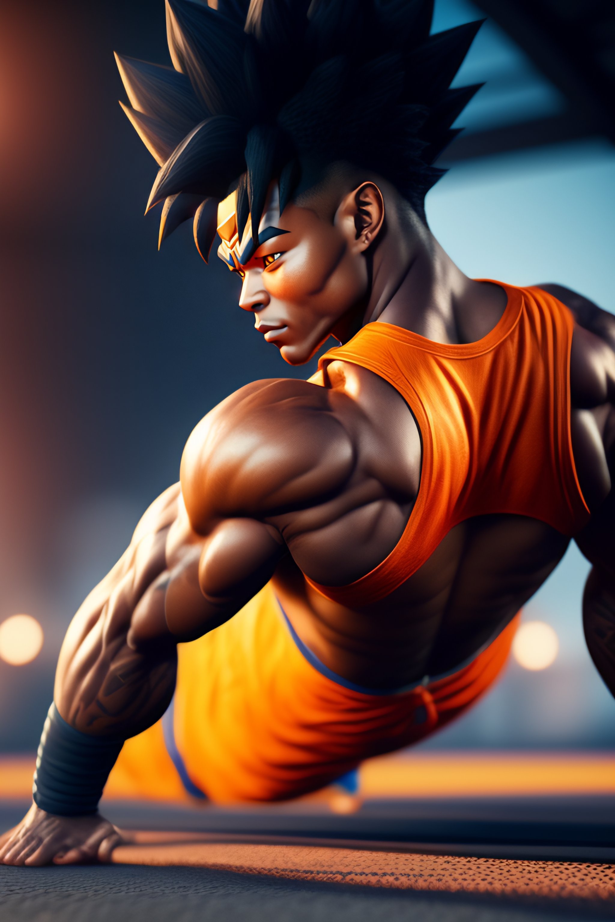 Lexica - Goku doing push ups, ultra realistic, concept art, intricate ...
