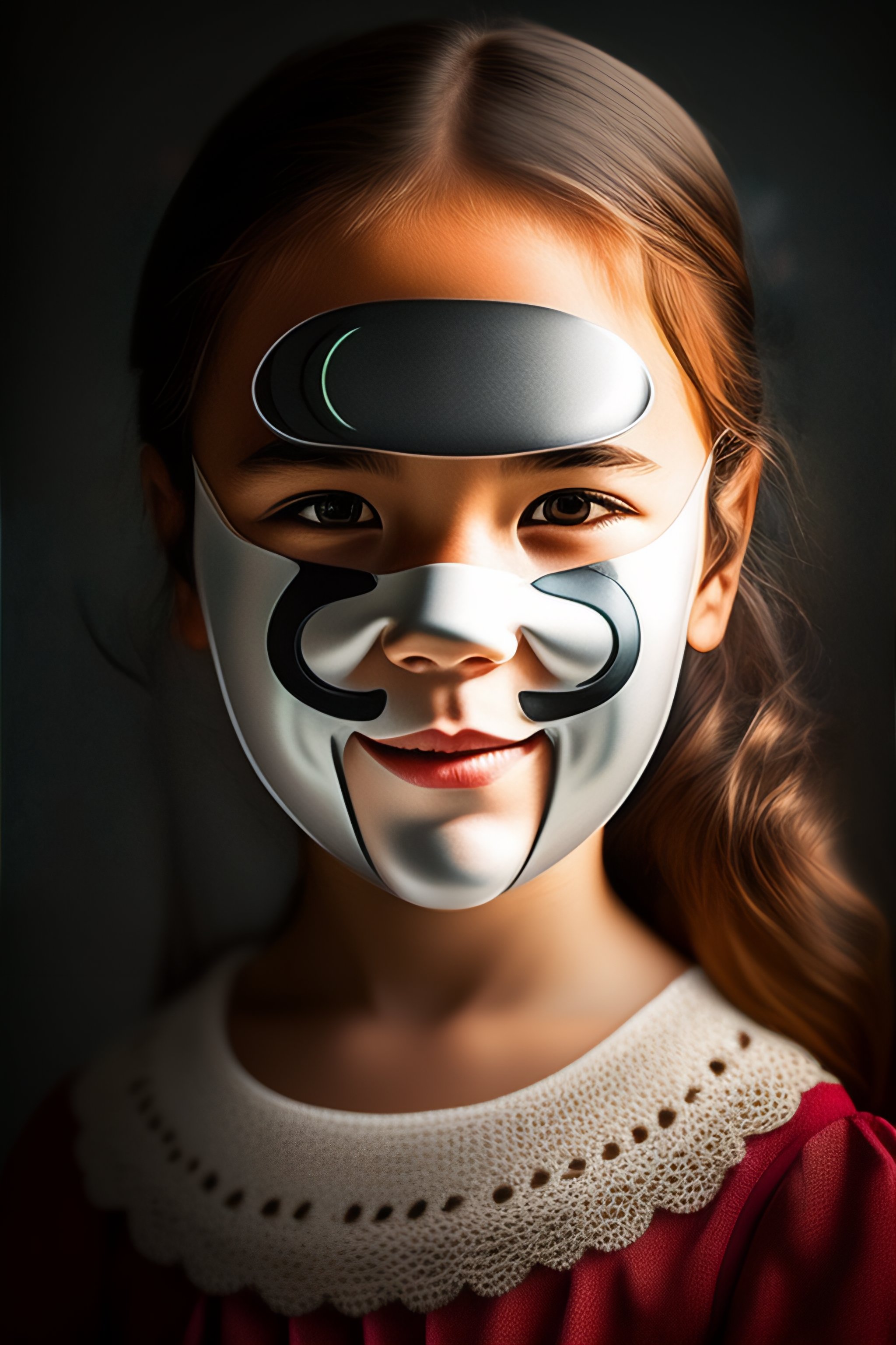 Lexica - Creepy girl with anonymous mask
