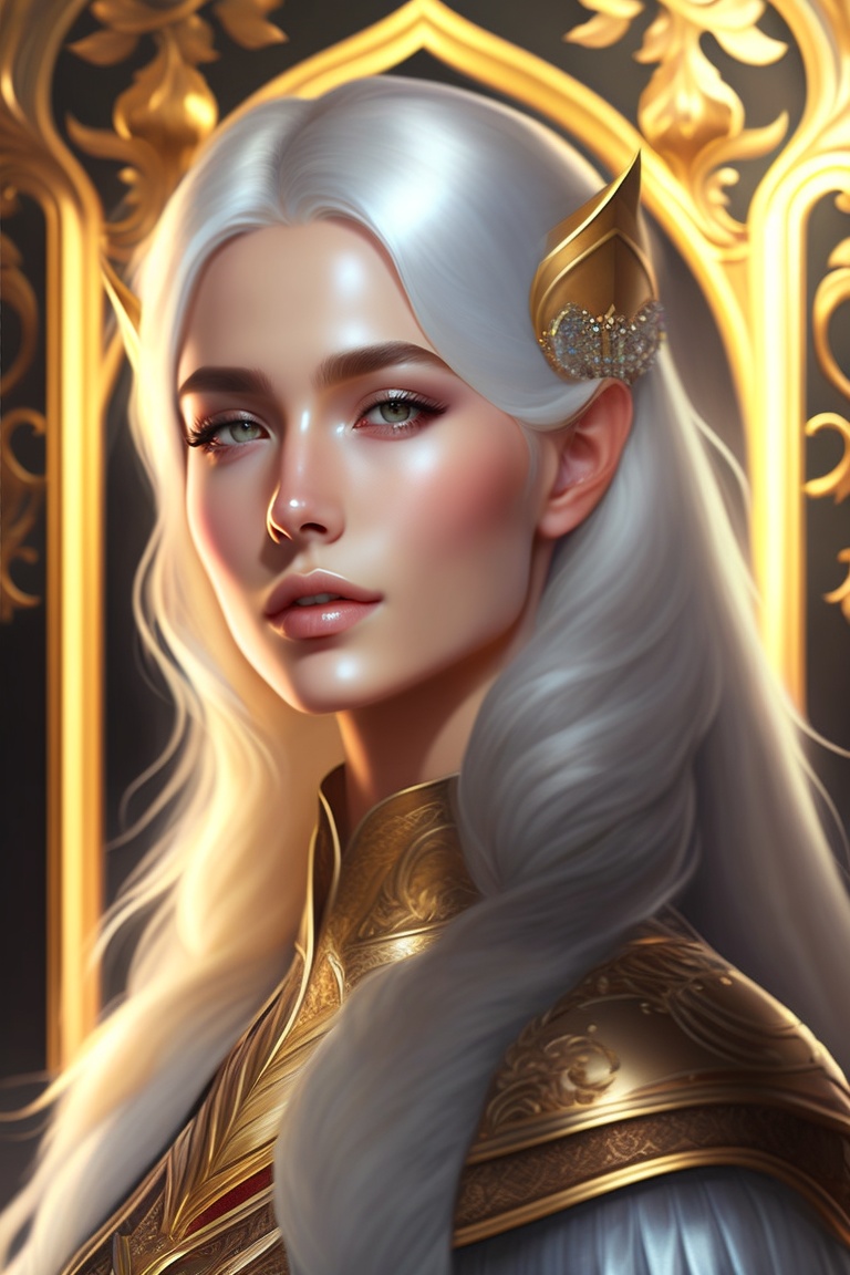 Lexica - Light Elf, high growth, Long hair, light silver hair ...
