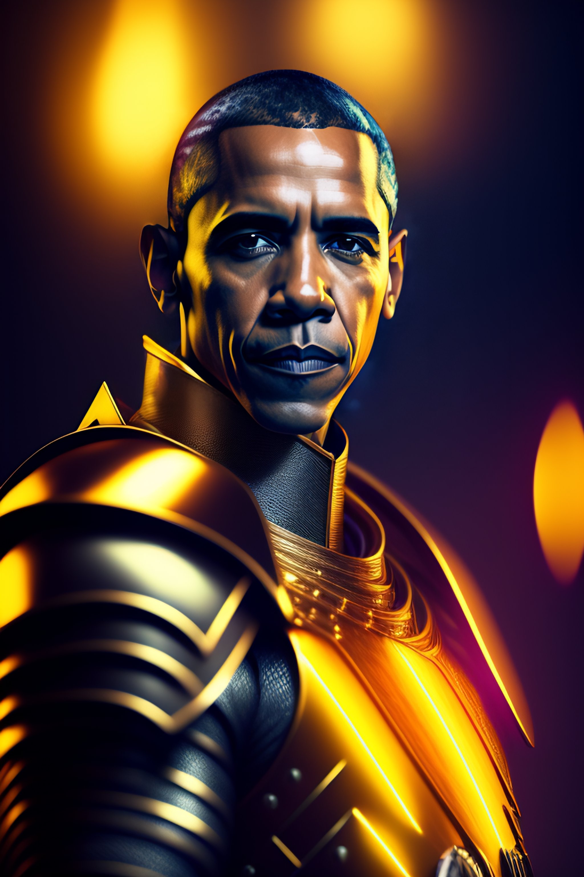 Lexica - A portrait of Barack Obama wearing knight armor, sharp focus ...