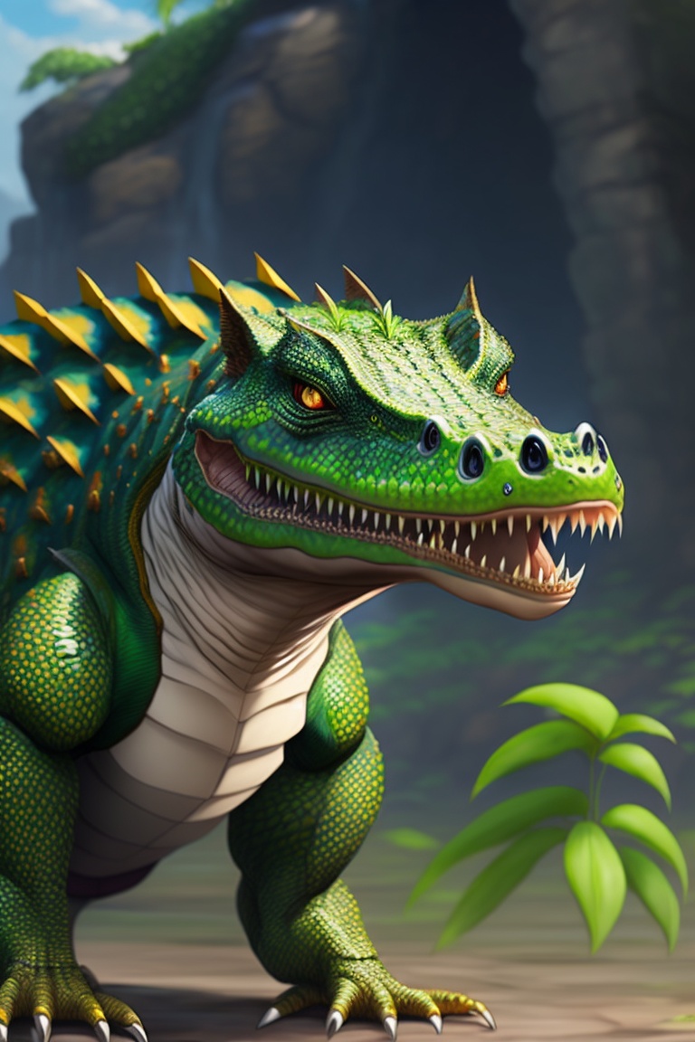 Lexica - A humanoid crocodile with a burly, muscular, and imposing form ...