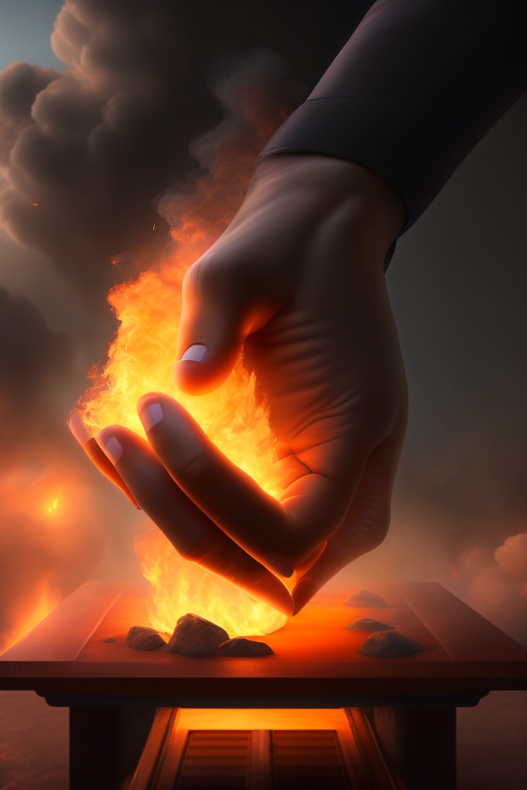 Lexica - A human hand, with fingers extended, positioned on top of a ...