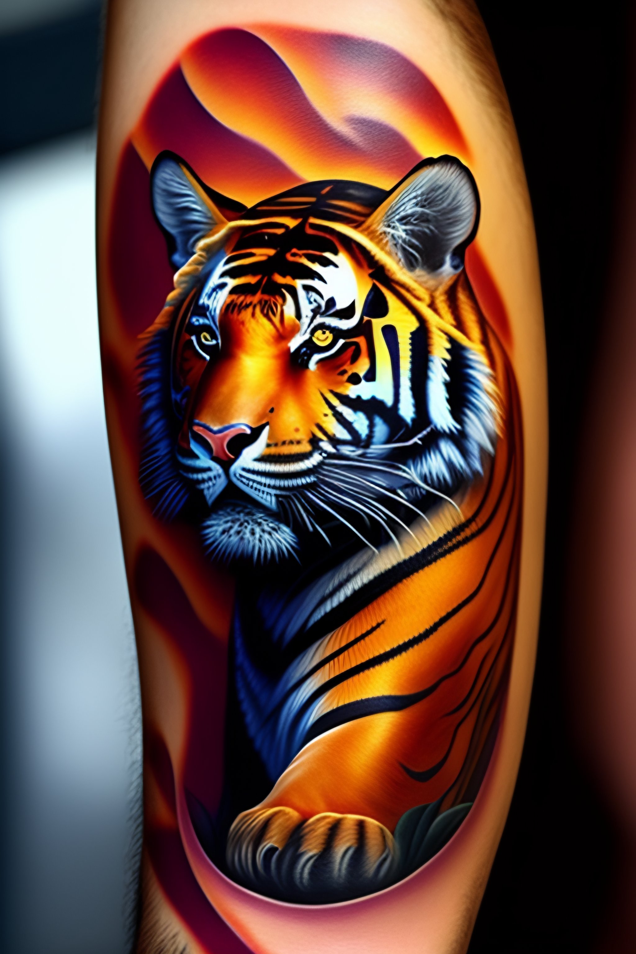 Lexica - Tiger person, giving a classic tattoo