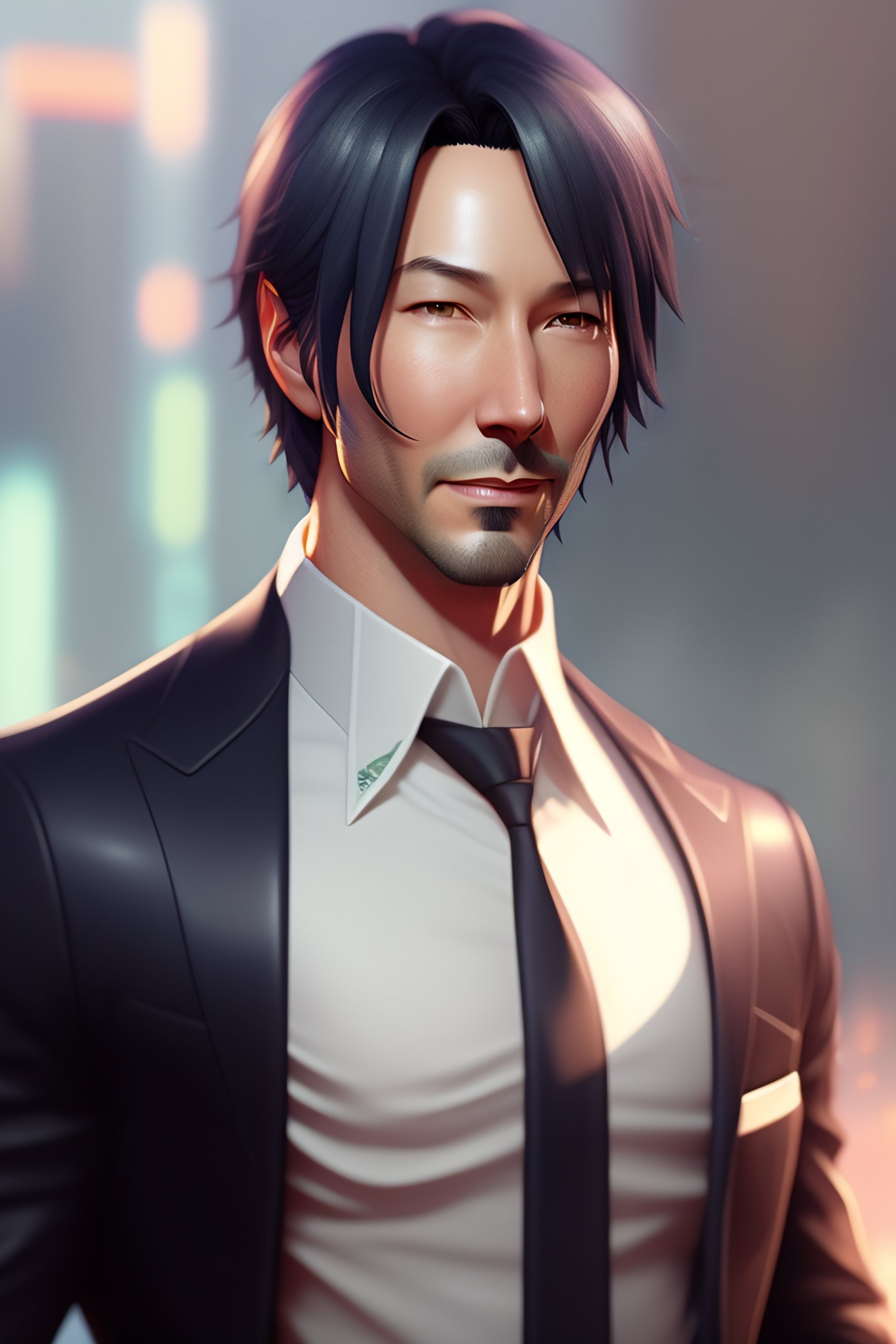 Lexica - Character concept art of keanu reeves as an anime boy | cute ...