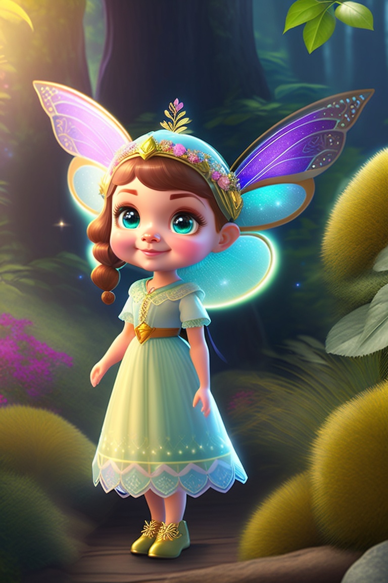 Lexica - "Meet Lily, the curious young fairy with shimmering wings, as ...