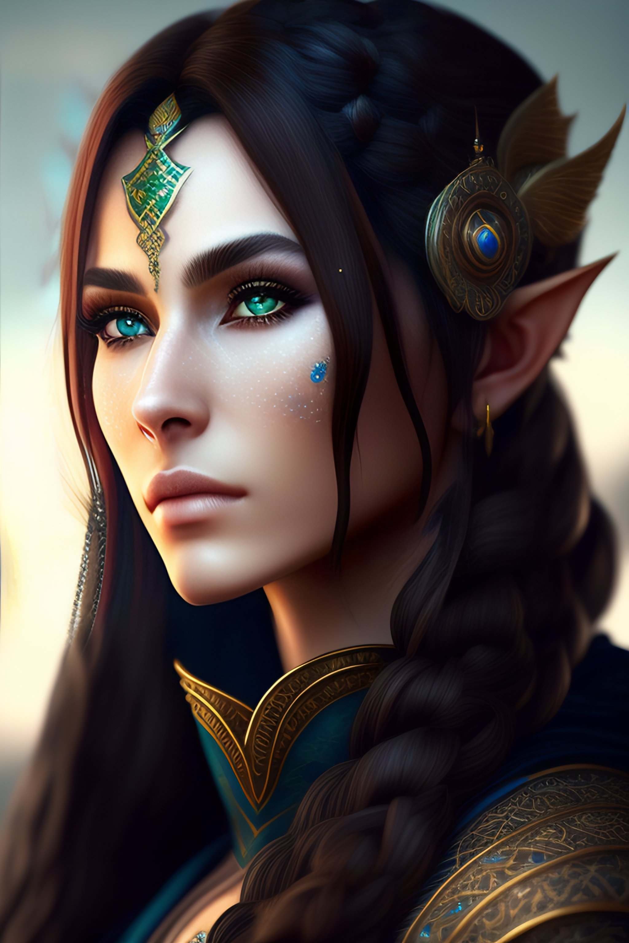 Lexica - Close up portrait of a beautiful human elf crossbreed,detailed ...