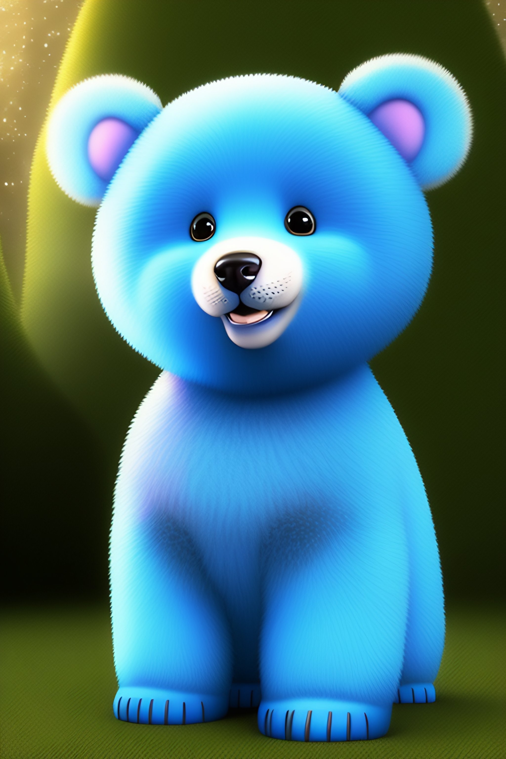 Lexica - Barnoo is a small, extremely cute, loveable, furry bright blue bear with a big oval ...