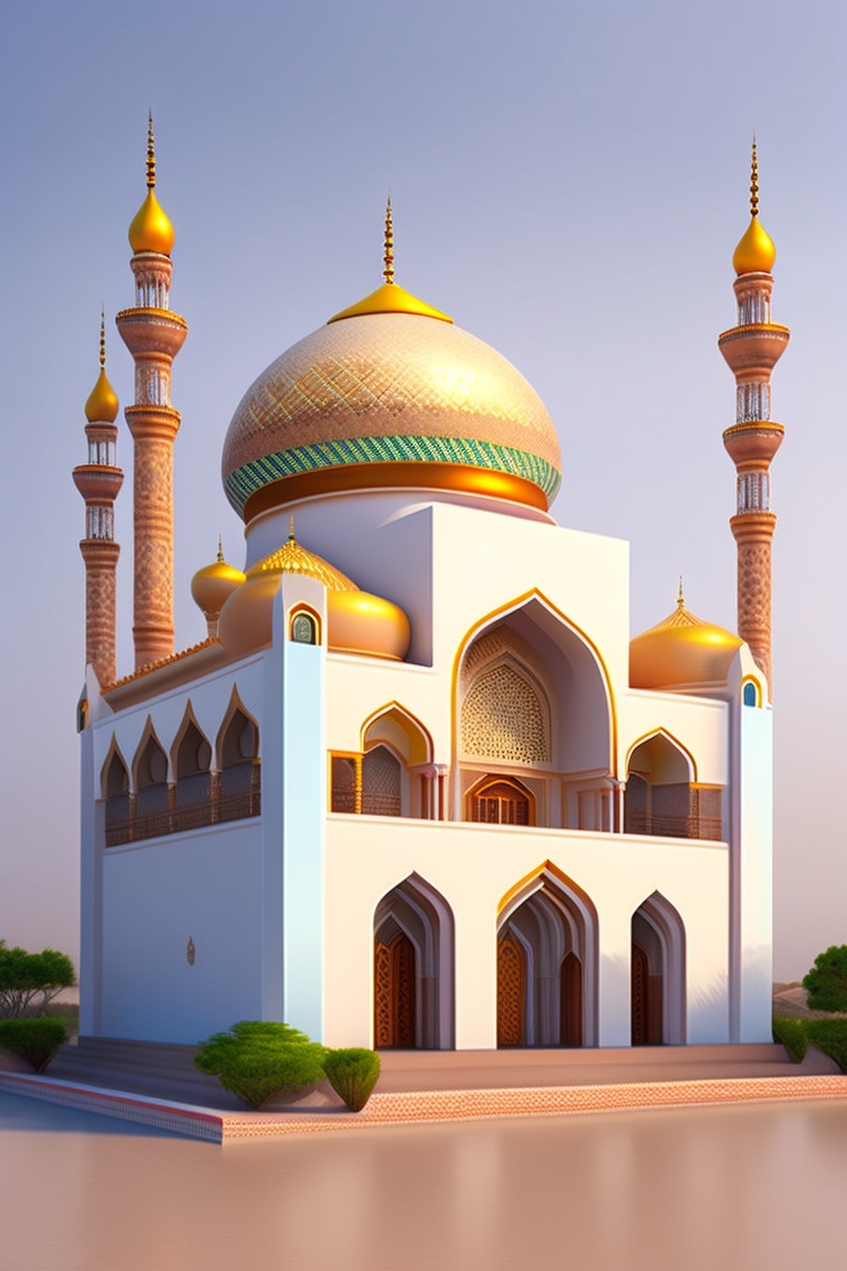 Lexica - Detailed mosque, real, 4k, white background,