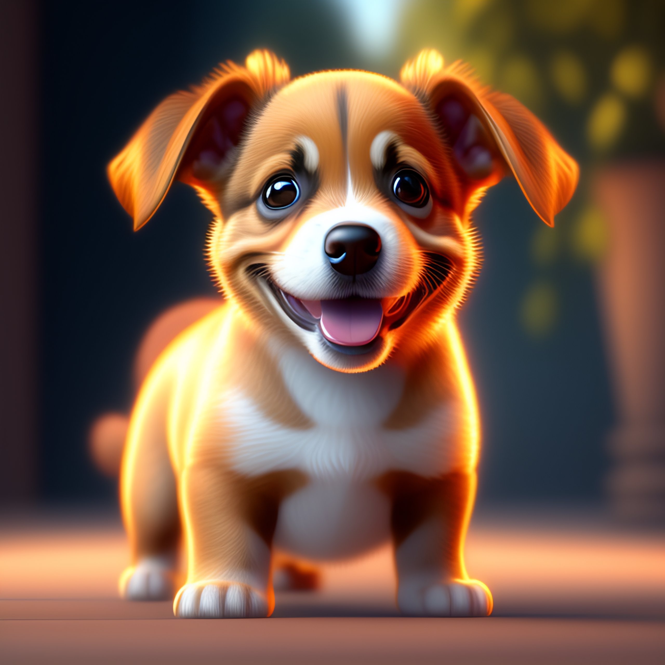 Lexica - Super happy smiling cute standing baby dog dressed as an ...